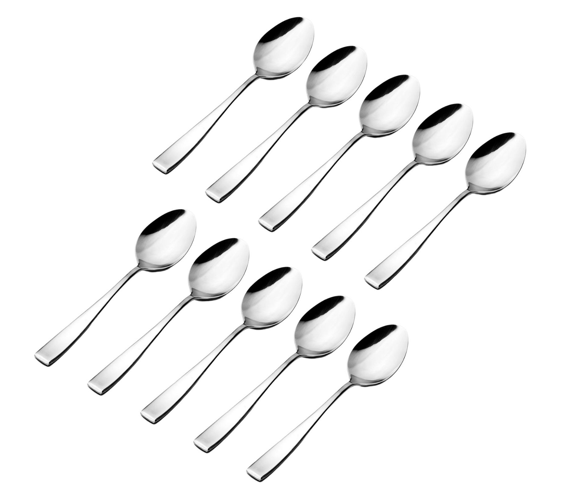 Godinger Set of 10 Chisel Mirrored 18/0 SS Teaspoons - QVC.com
