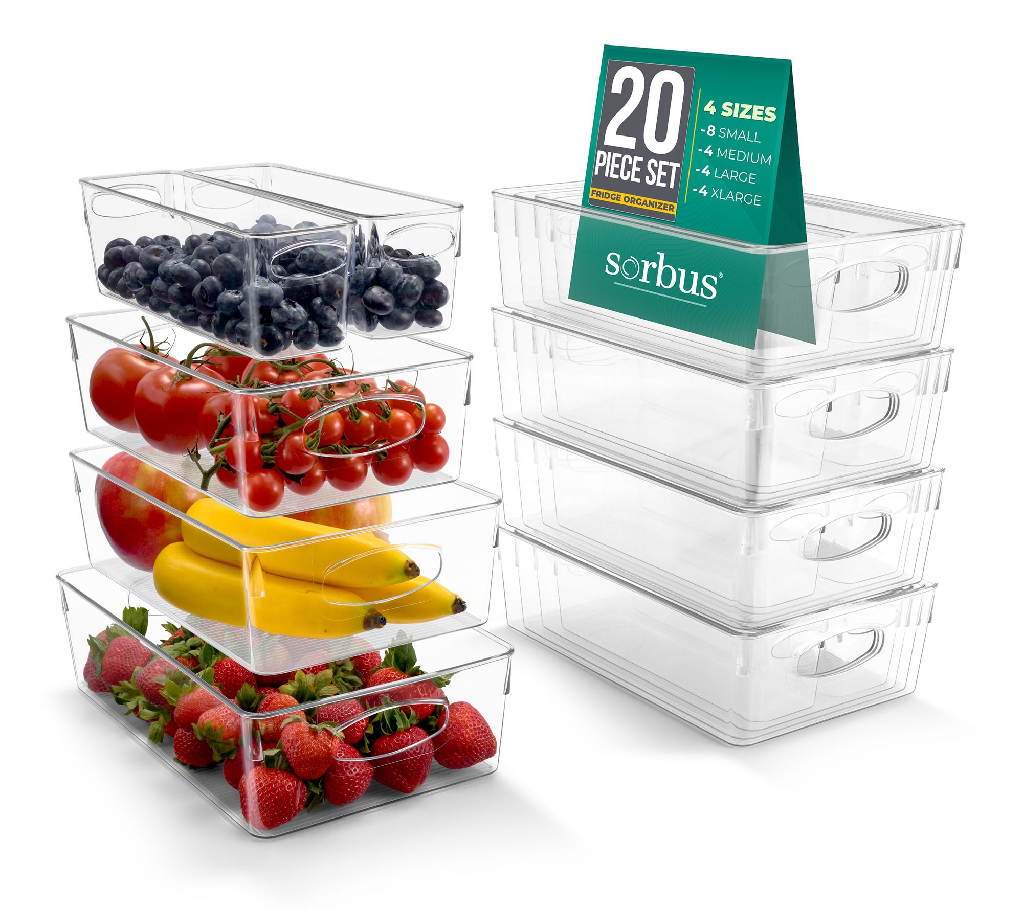 Sorbus Variety 20-Pack Clear Plastic Storage Organizing Bins - QVC.com