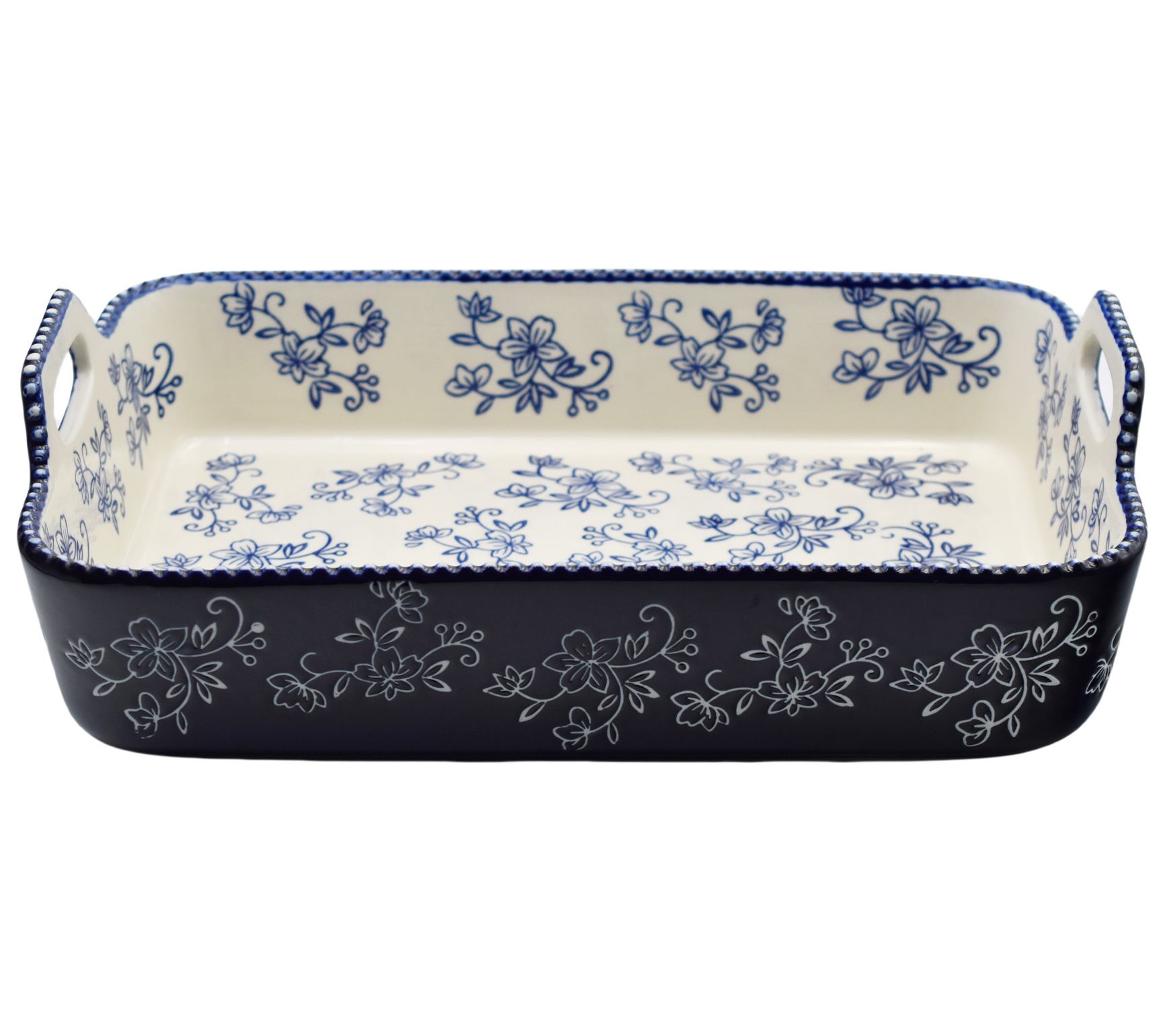 Temp-tations Floral Lace 9"x13" Baker with Upswept Handles - QVC.com