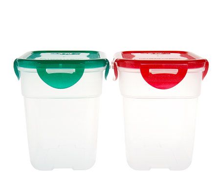 Lock & Lock 8-piece Storage Set with Red & Green Lids - QVC.com