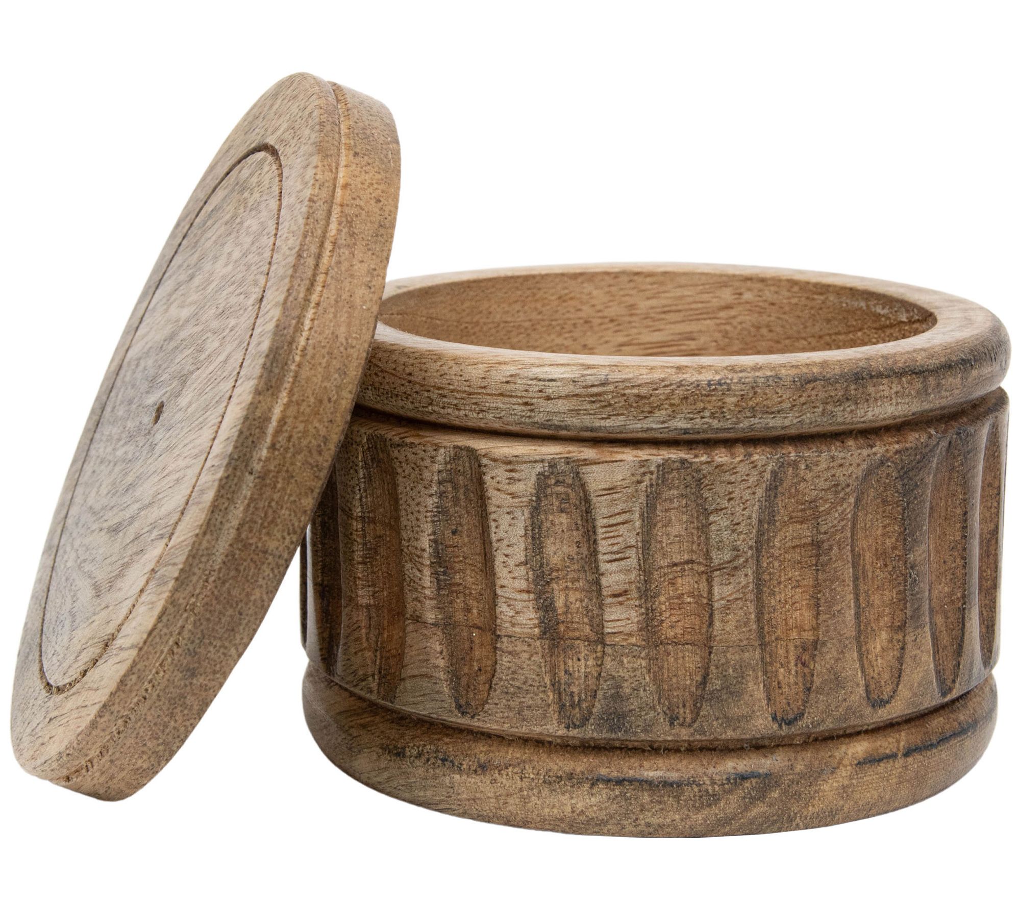 Foreside Home & Garden Carved Wood Salt Cellar - QVC.com