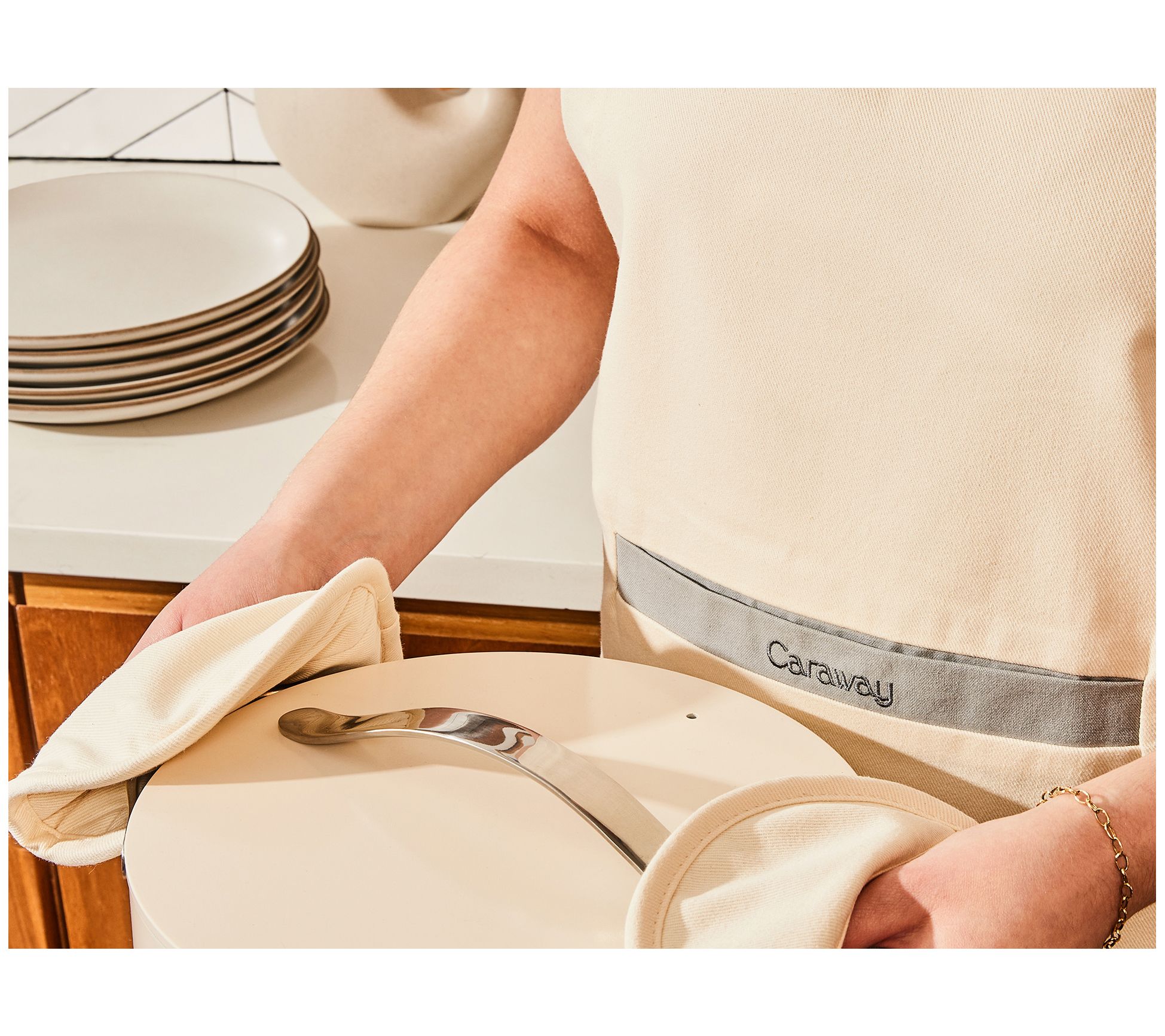 Caraway Home Linen Apron - QVC.com