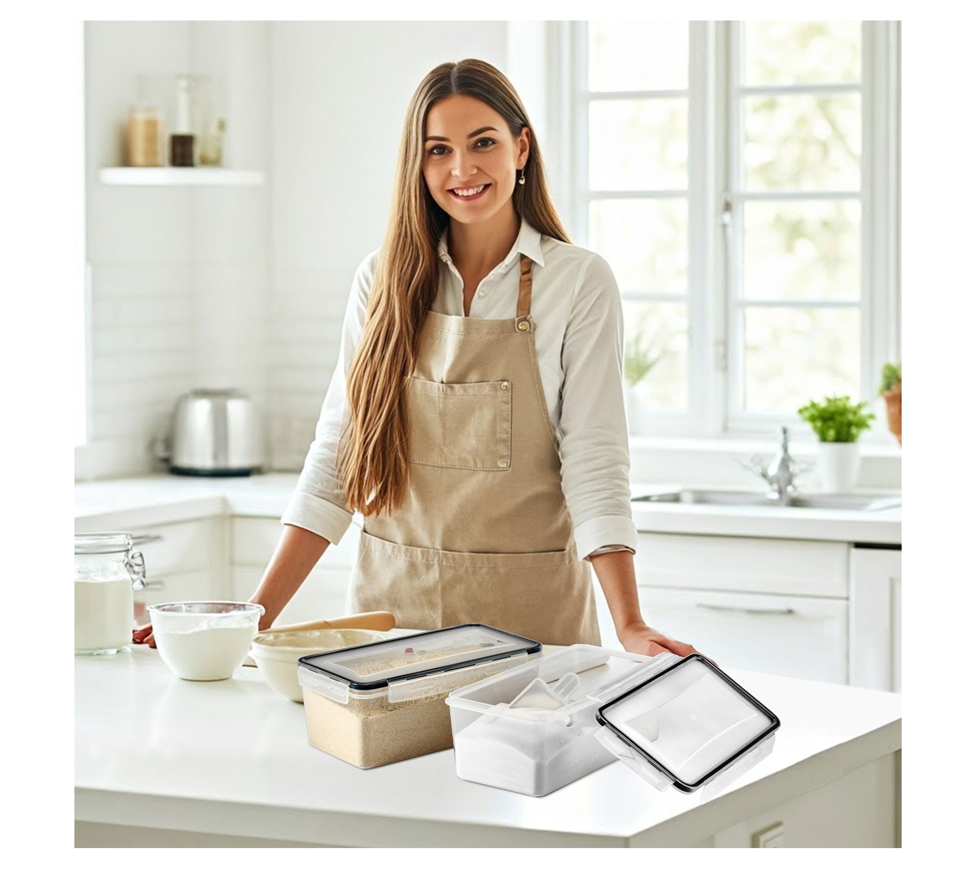 Sorbus Large Airtight Food Storage Containers 3-Pack with Lids - QVC.com