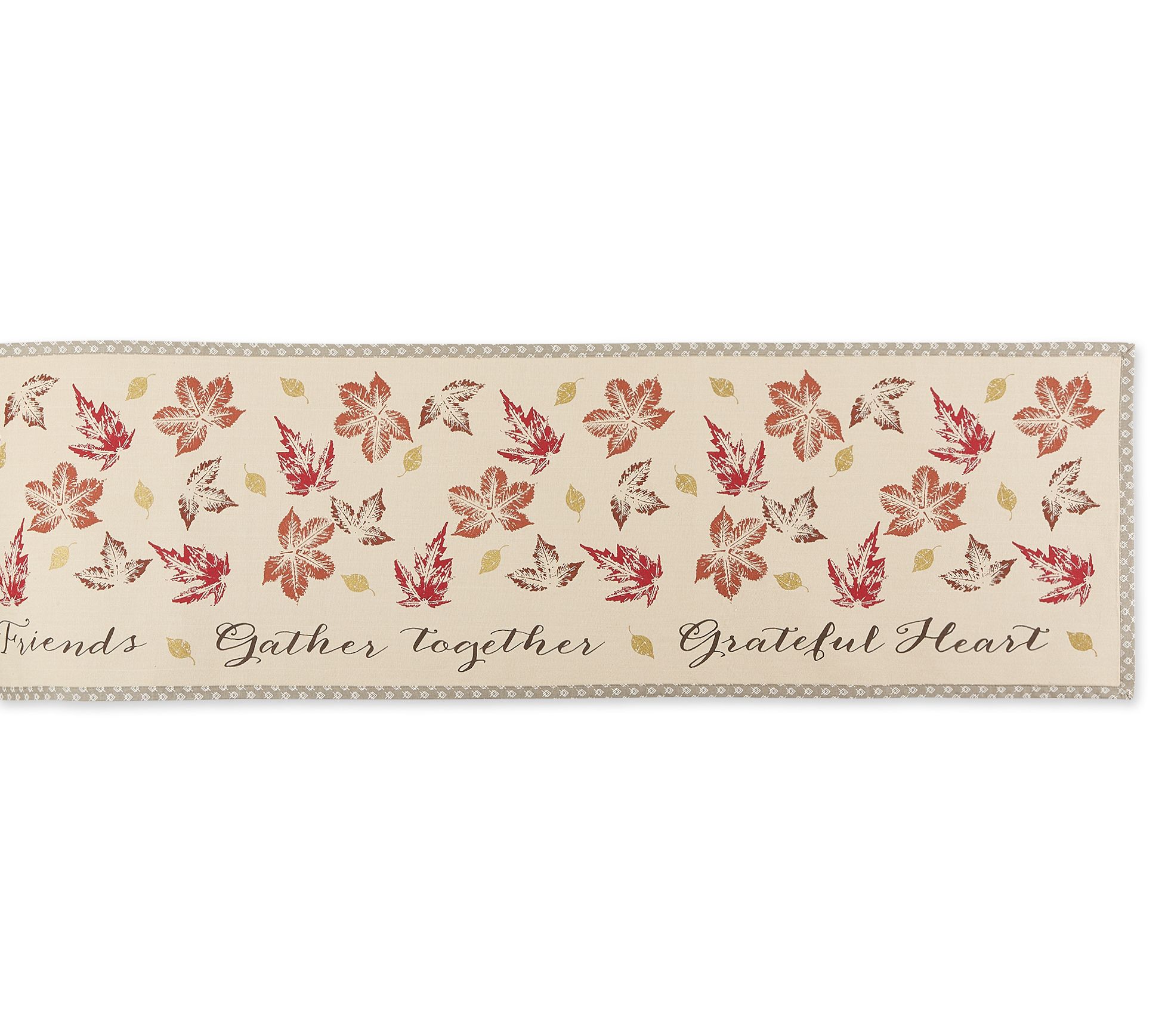 Design Imports 14" x 108" Gather Together Printed Table Runne - QVC.com
