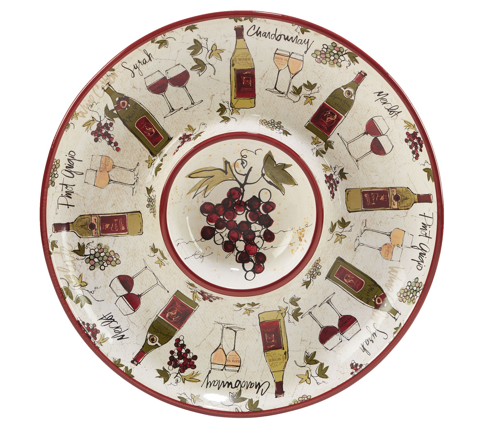 Certified Inter national Wine C ountry Chip & D ip Bowl - QVC.com