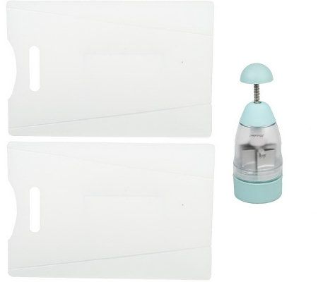 Prepology Chopper with 2 Translucent Cutting Boards - QVC.com