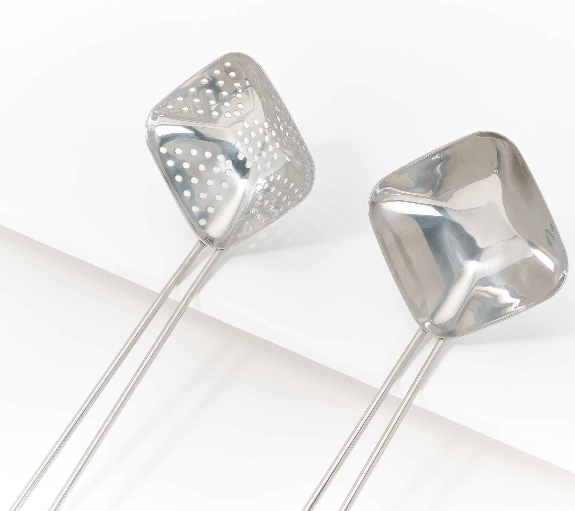 "As Is" Martha Stewart 2-pc SS Square Solid & Perforated Ladles - QVC.com