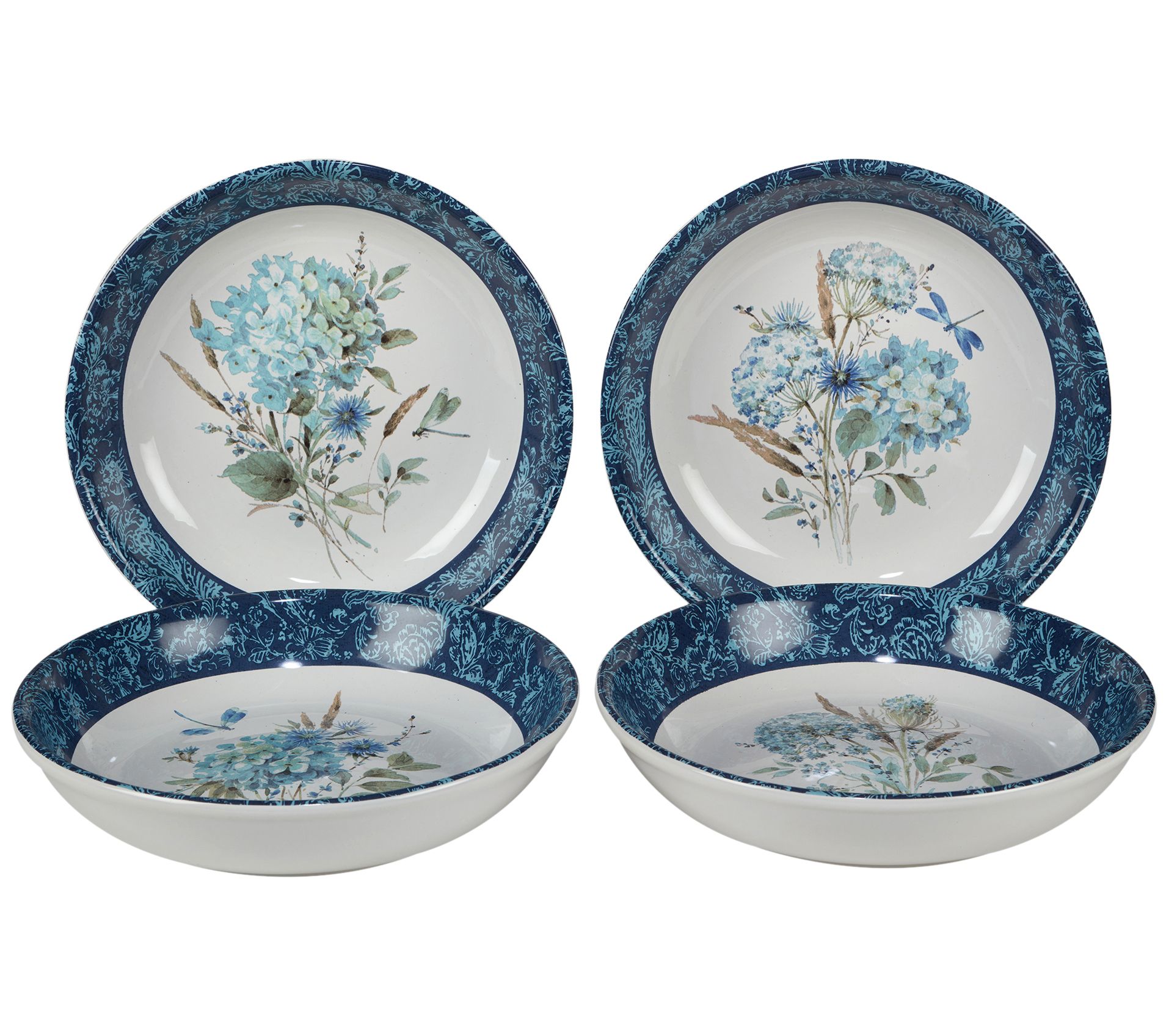 Certified International Set of 4 Bohemian Blue Soup Bowls - QVC.com
