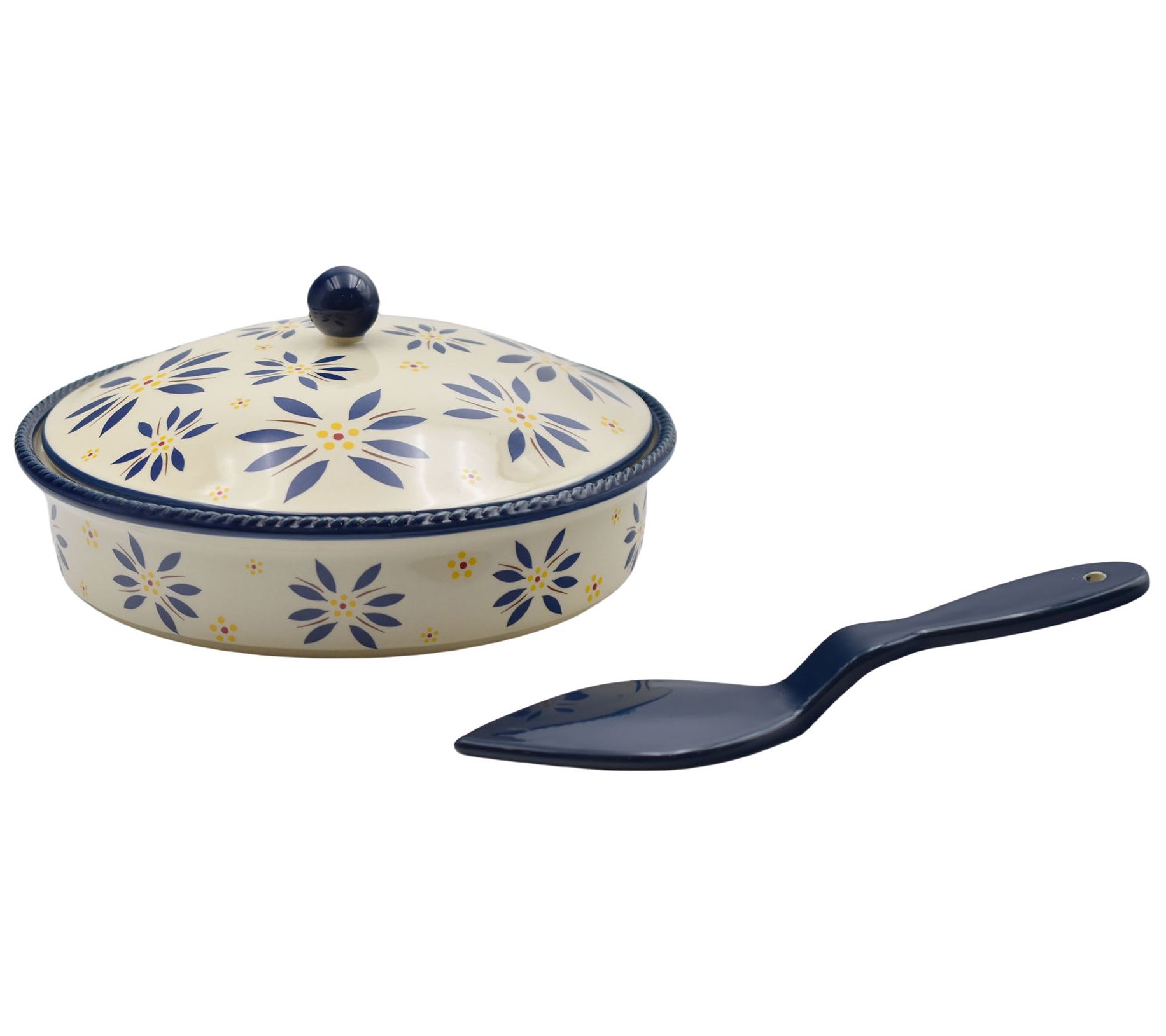 Temp-tations Old World Covered Pie Dish with Ceramic Server - QVC.com