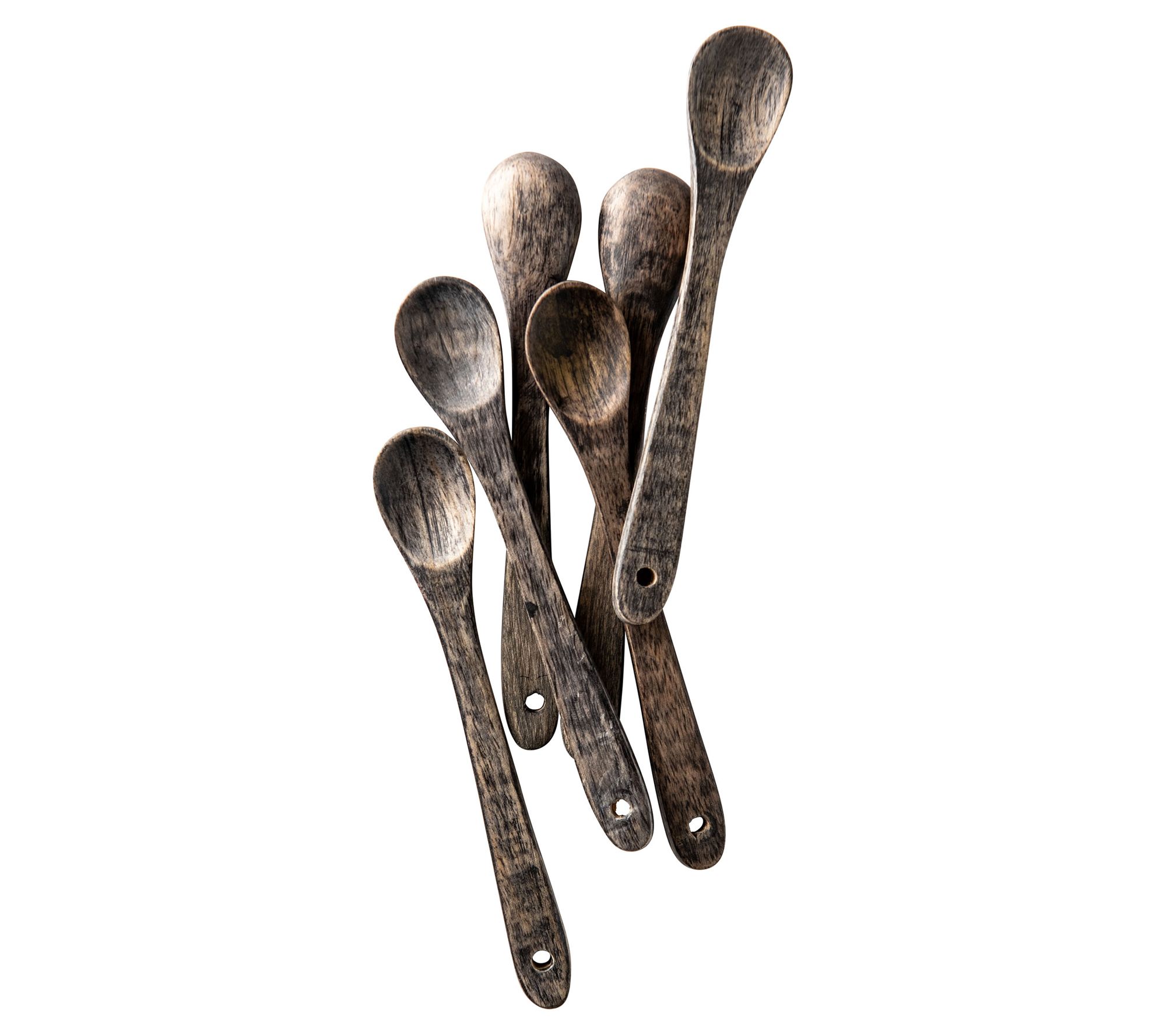 Karma Wood Tasting Spoons Set of 6 - QVC.com