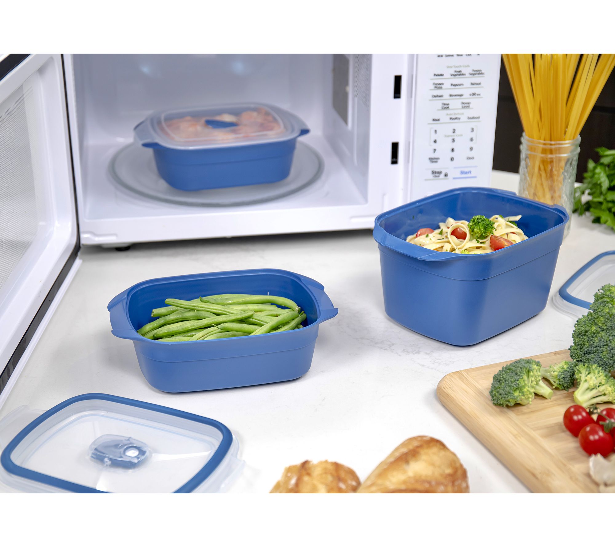 "As Is" Decor Delish 3-Piece Oblong Microwave Cookware Set - QVC.com