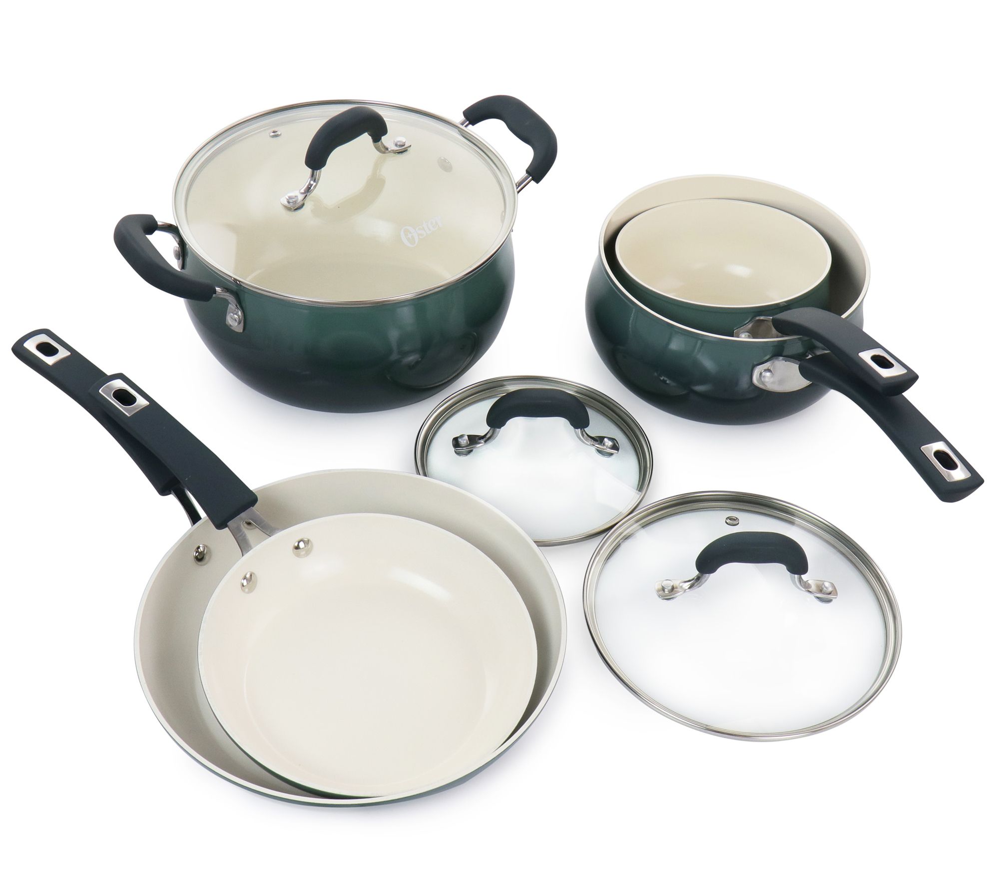 Oster Corbett 8 Piece Nonstick Aluminum Cookware Set - QVC.com