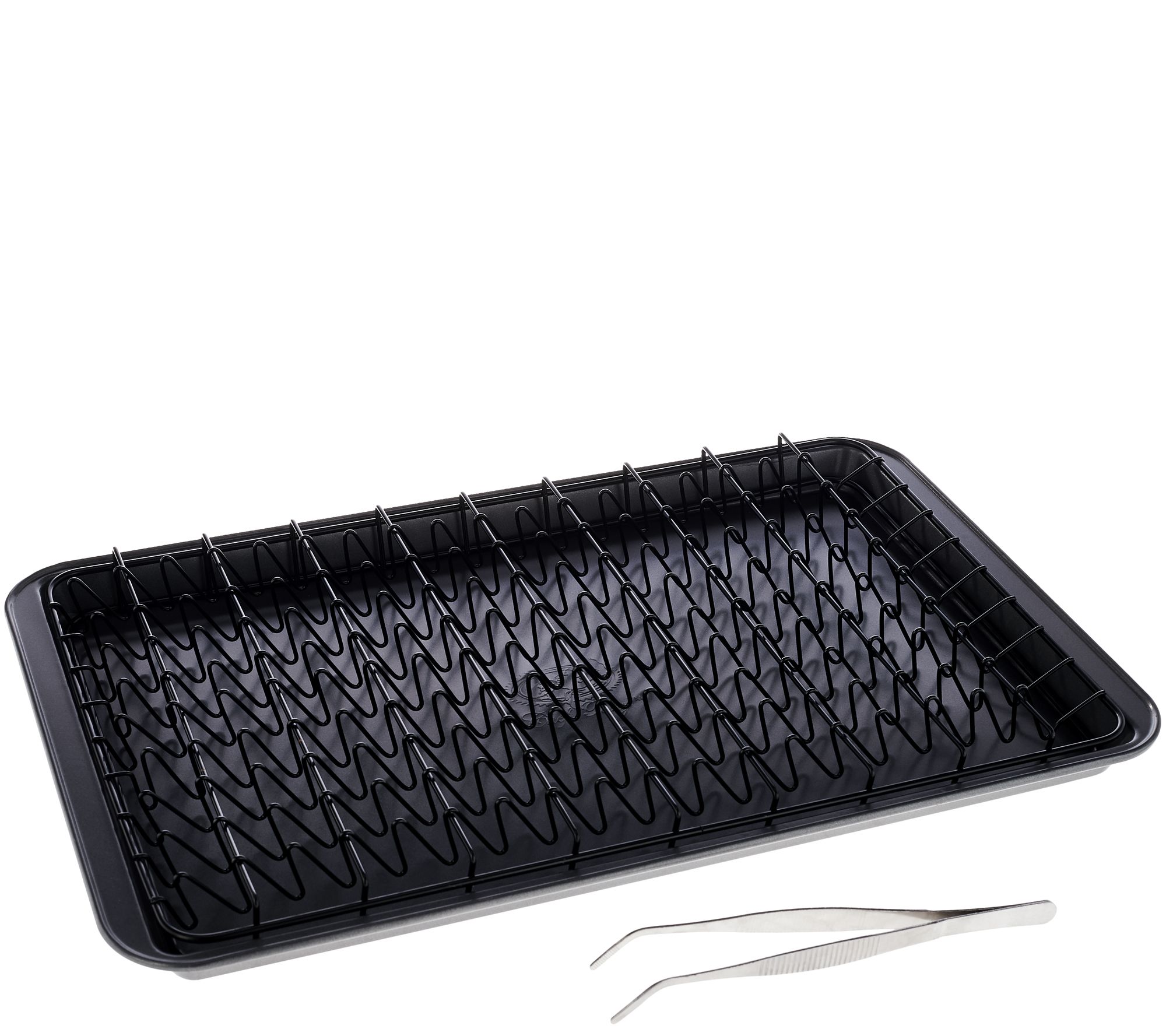 Grease Away Bacon Pan with Tongs by Chef Tony - QVC.com