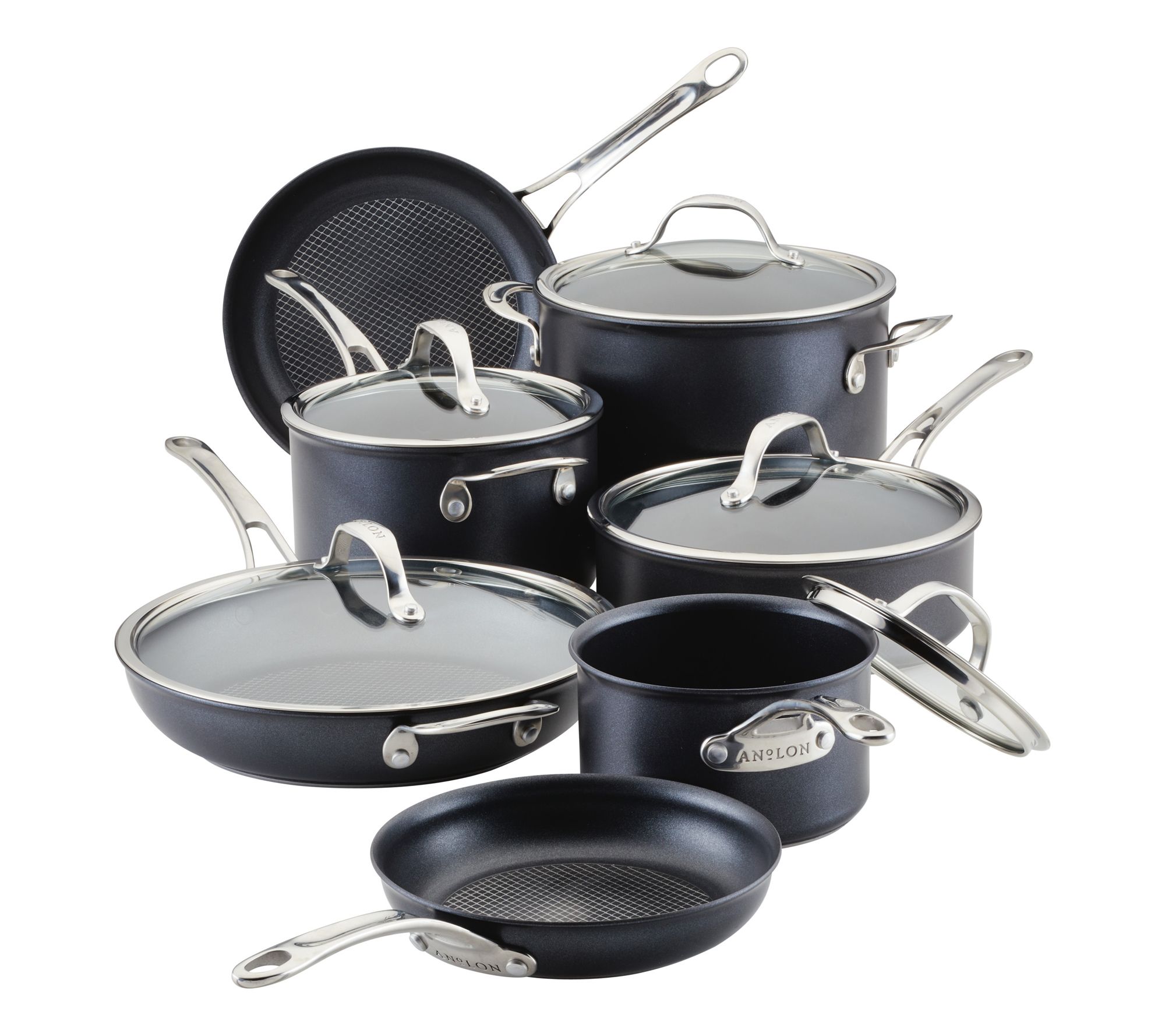 Anolon X Hybrid Aluminum Pots and Pans Set,12pc - QVC.com