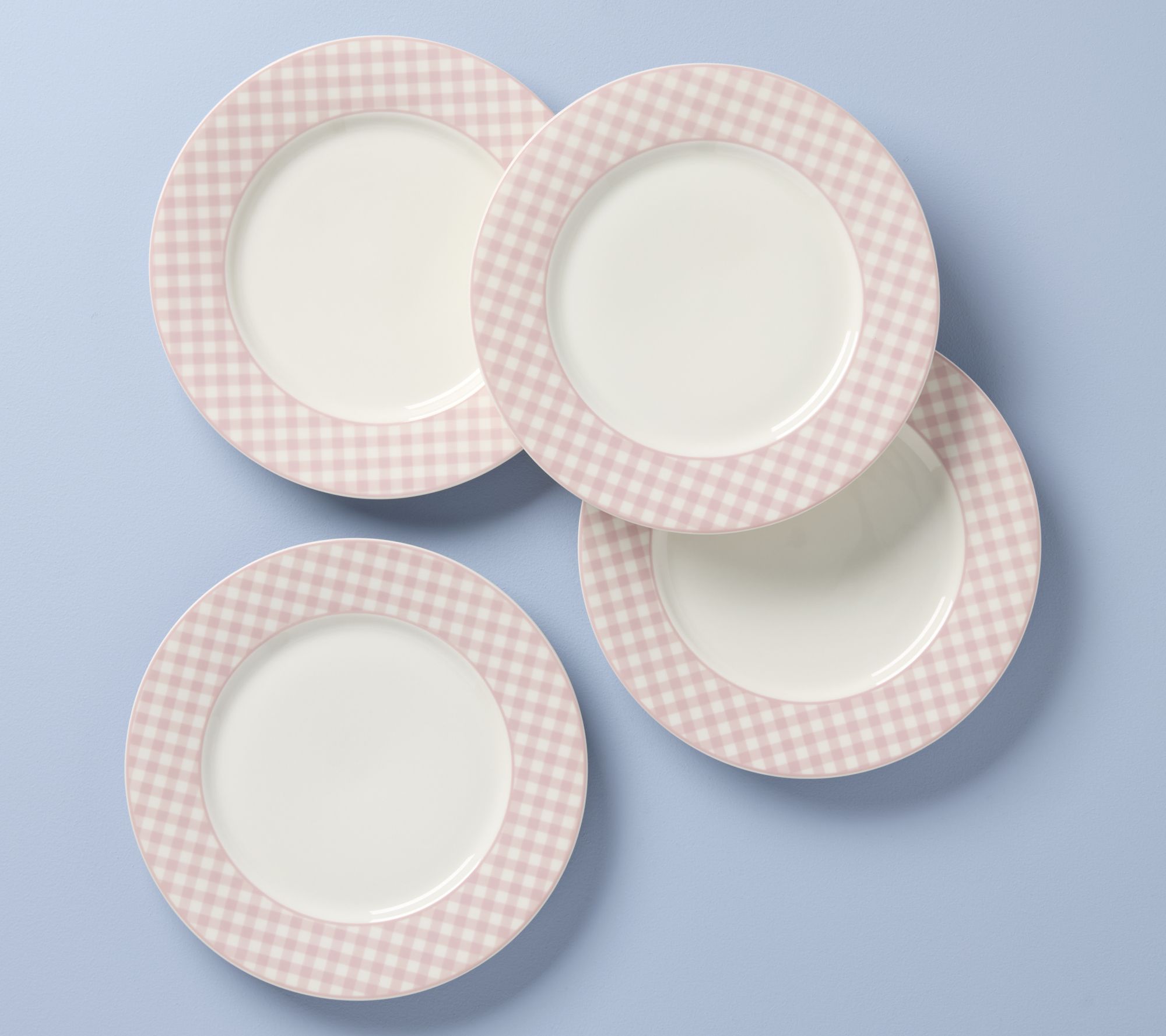 Lenox Gingham Dinner Plates, Set of 4 - QVC.com