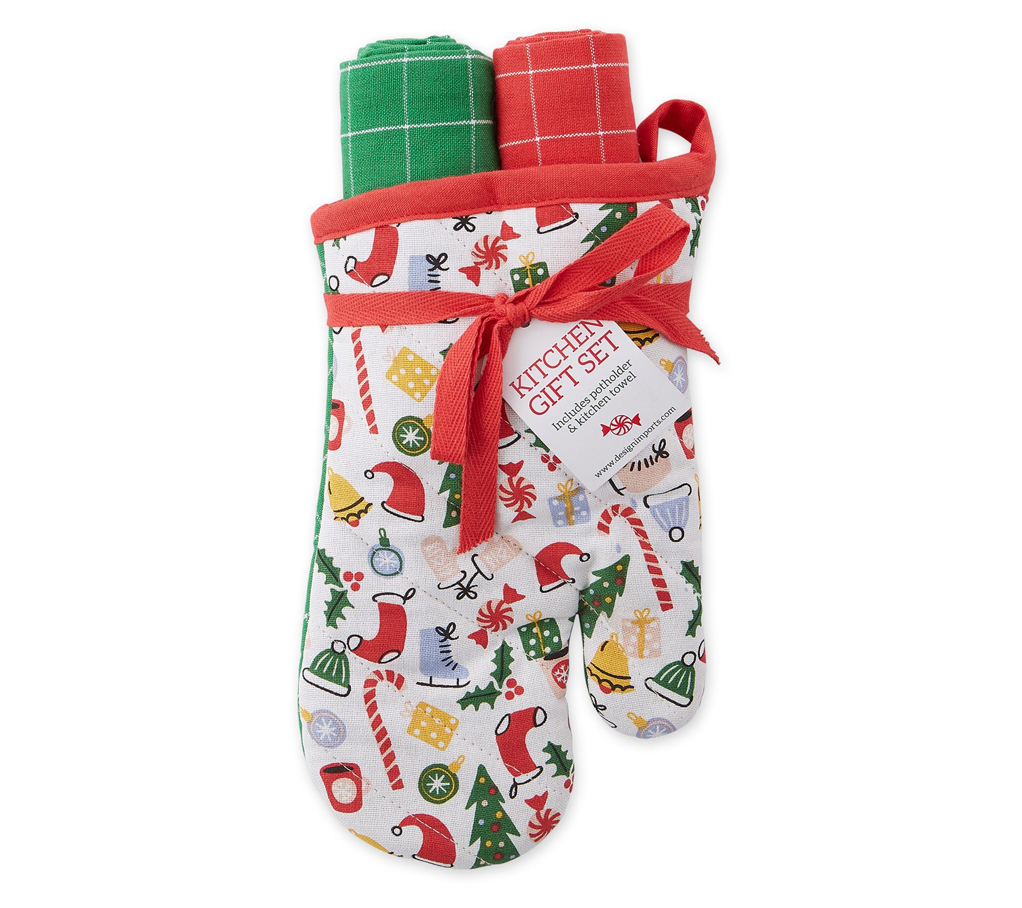 Design Imports Holiday Vibes Oven Mitt Gift Set - QVC.com