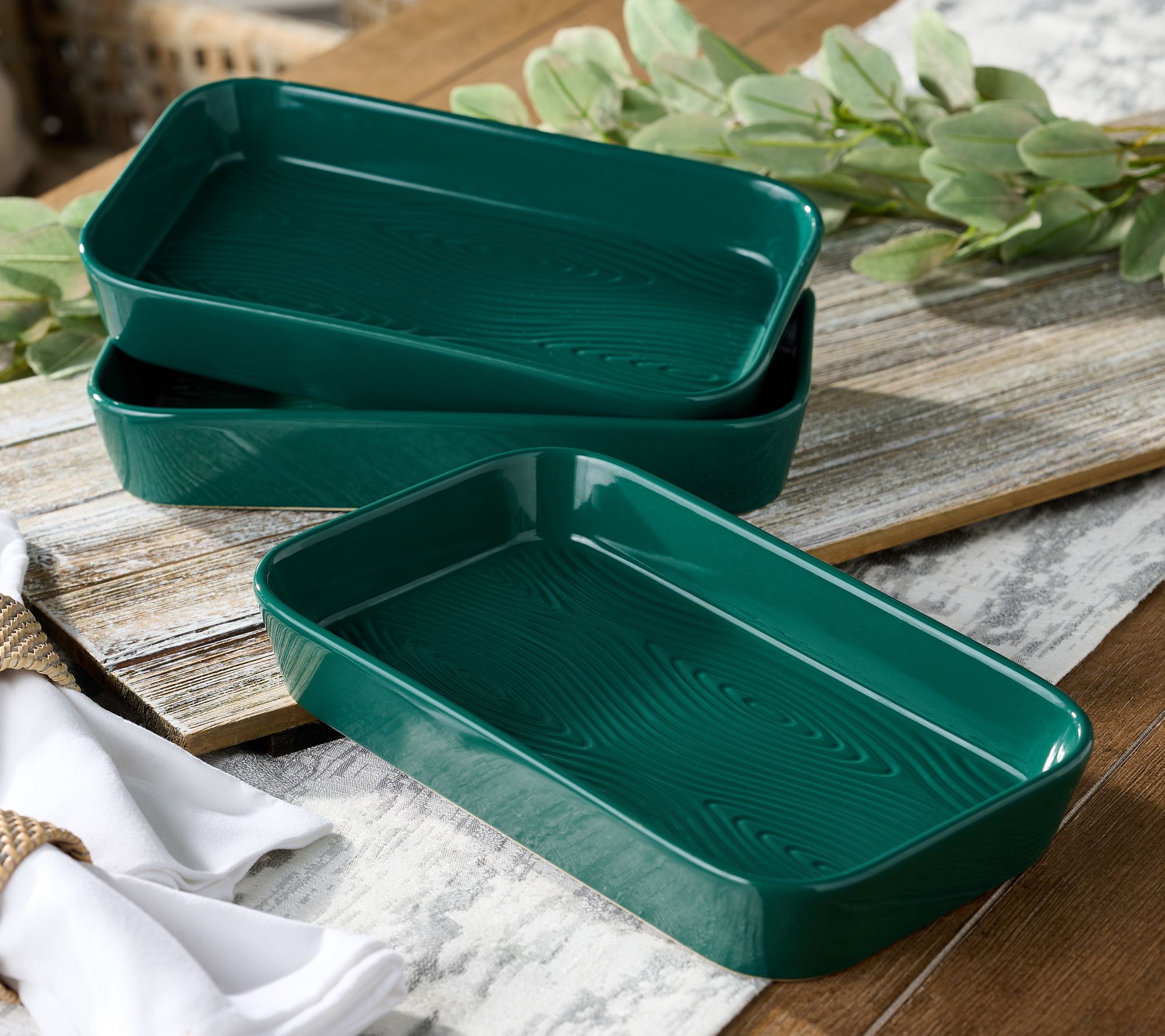 Temp-tations Woodland Set of (3) Stoneware Micro Bakers - QVC.com