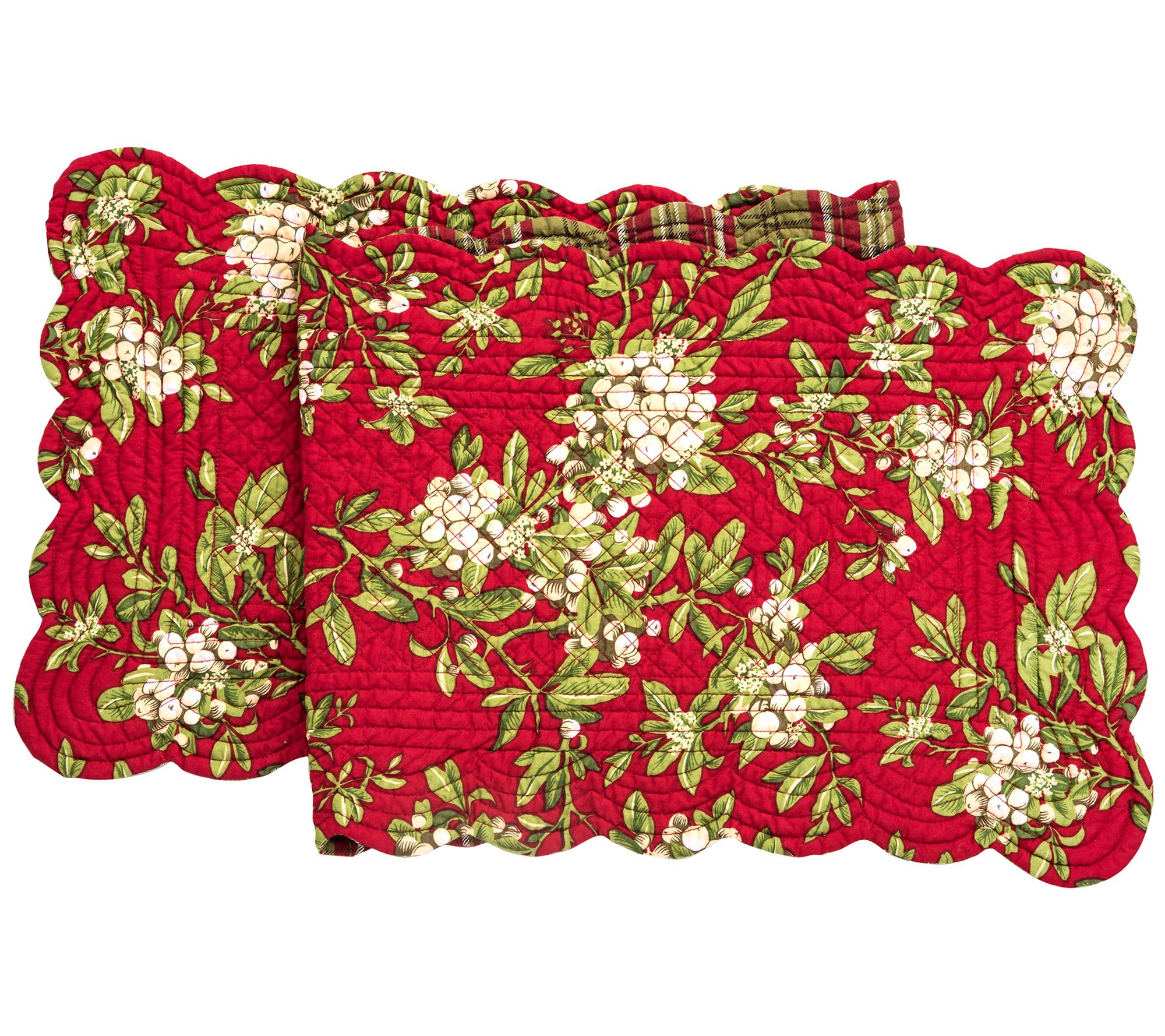 C&F Home 14" x 51" Mistletoe Leaf Table Runner - QVC.com