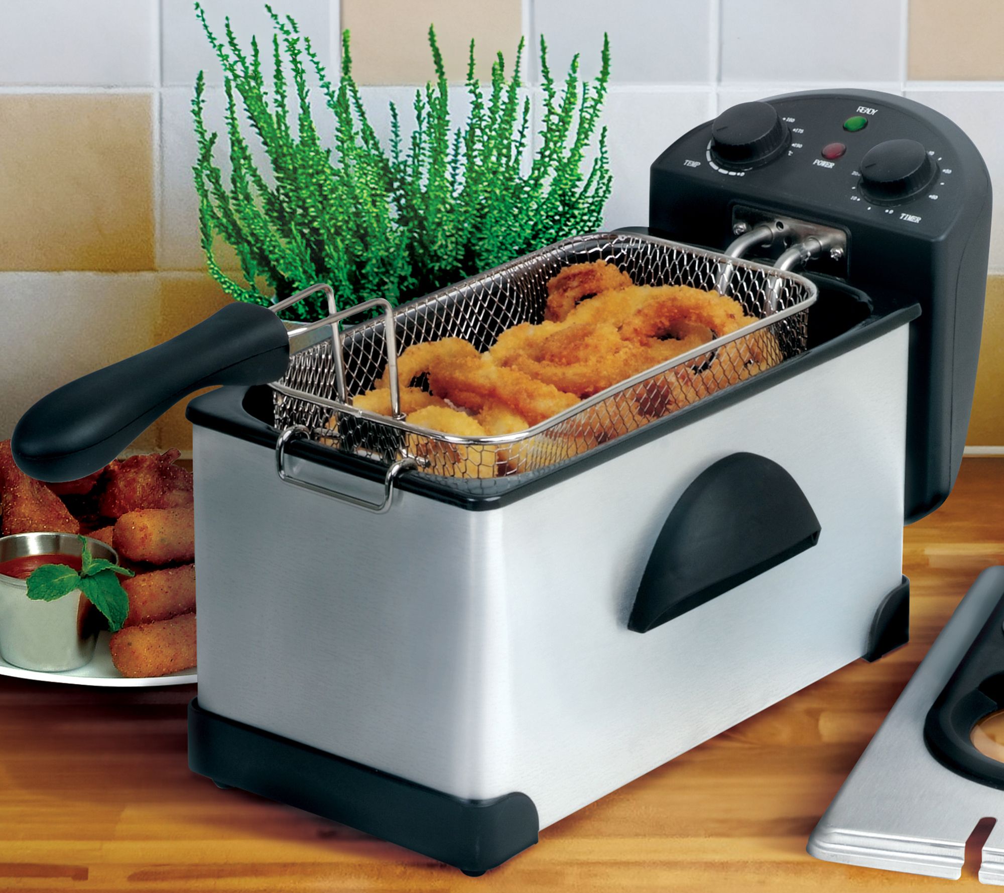 MegaChef 3-Quart Stainless Steel Electric DeepFryer - QVC.com