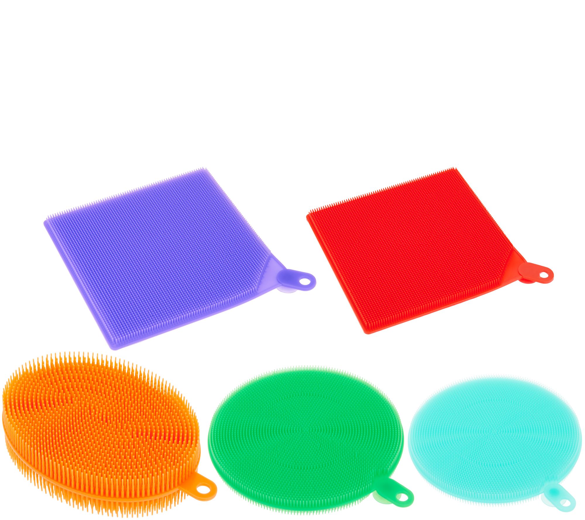 "As Is" CooksEssentials Set of 5 Multi- Color Silicone Sponges - QVC.com