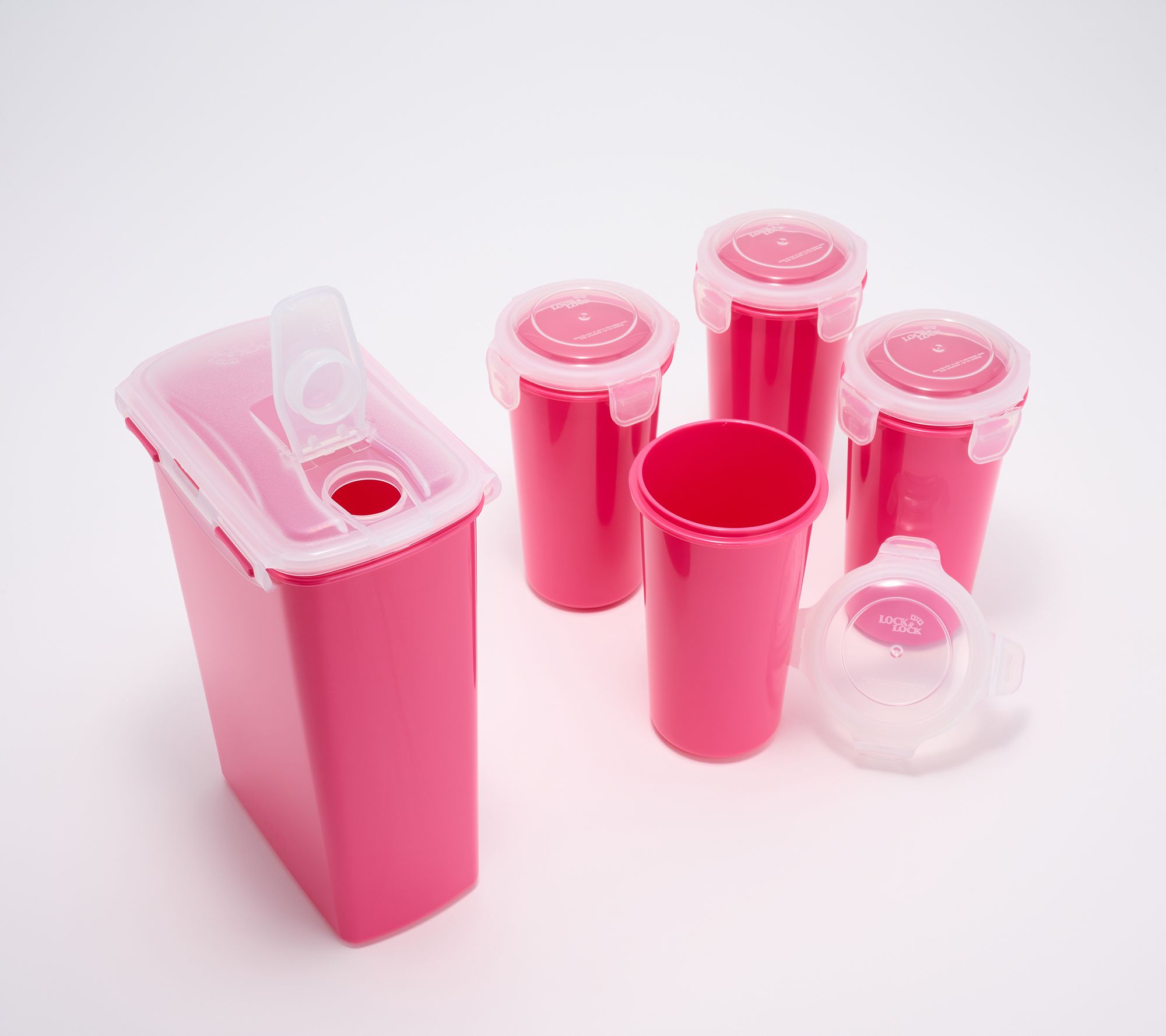 LocknLock 1/2-Gallon Colored Body Pitcher w/ (4) Lidded Cups - QVC.com