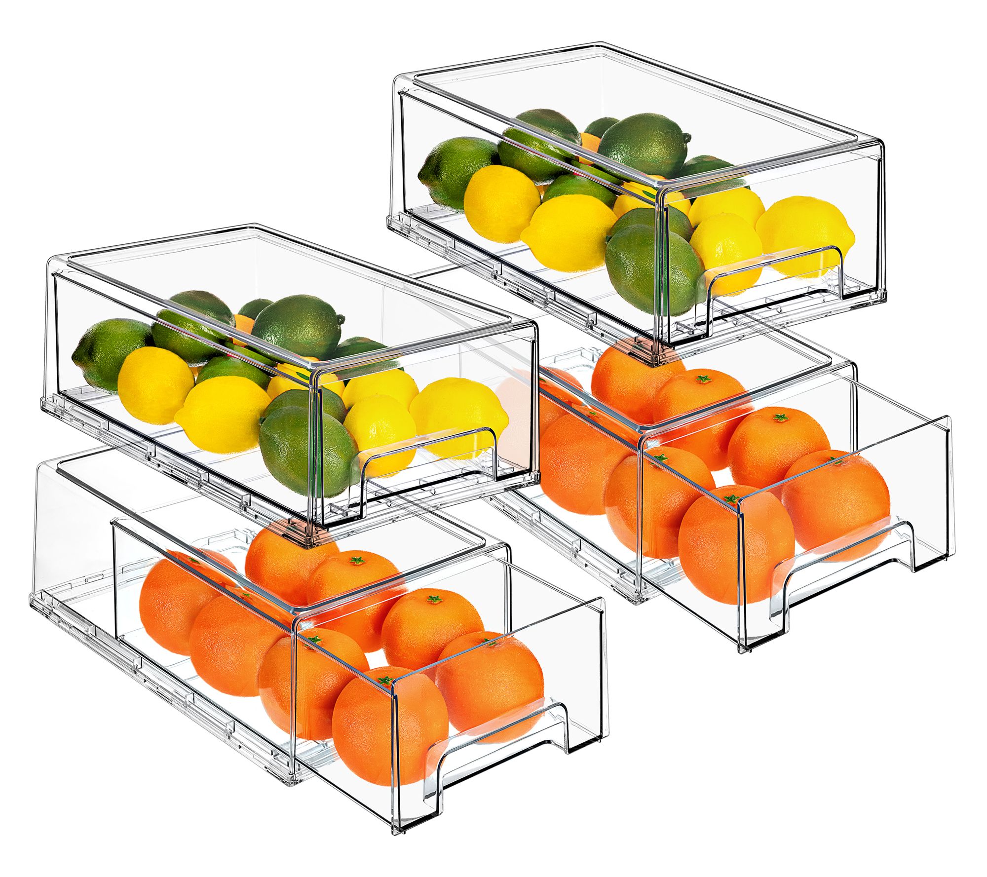 Sorbus 4-Pack Medium Clear Plastic Pull Out Drawer Organizers - QVC.com