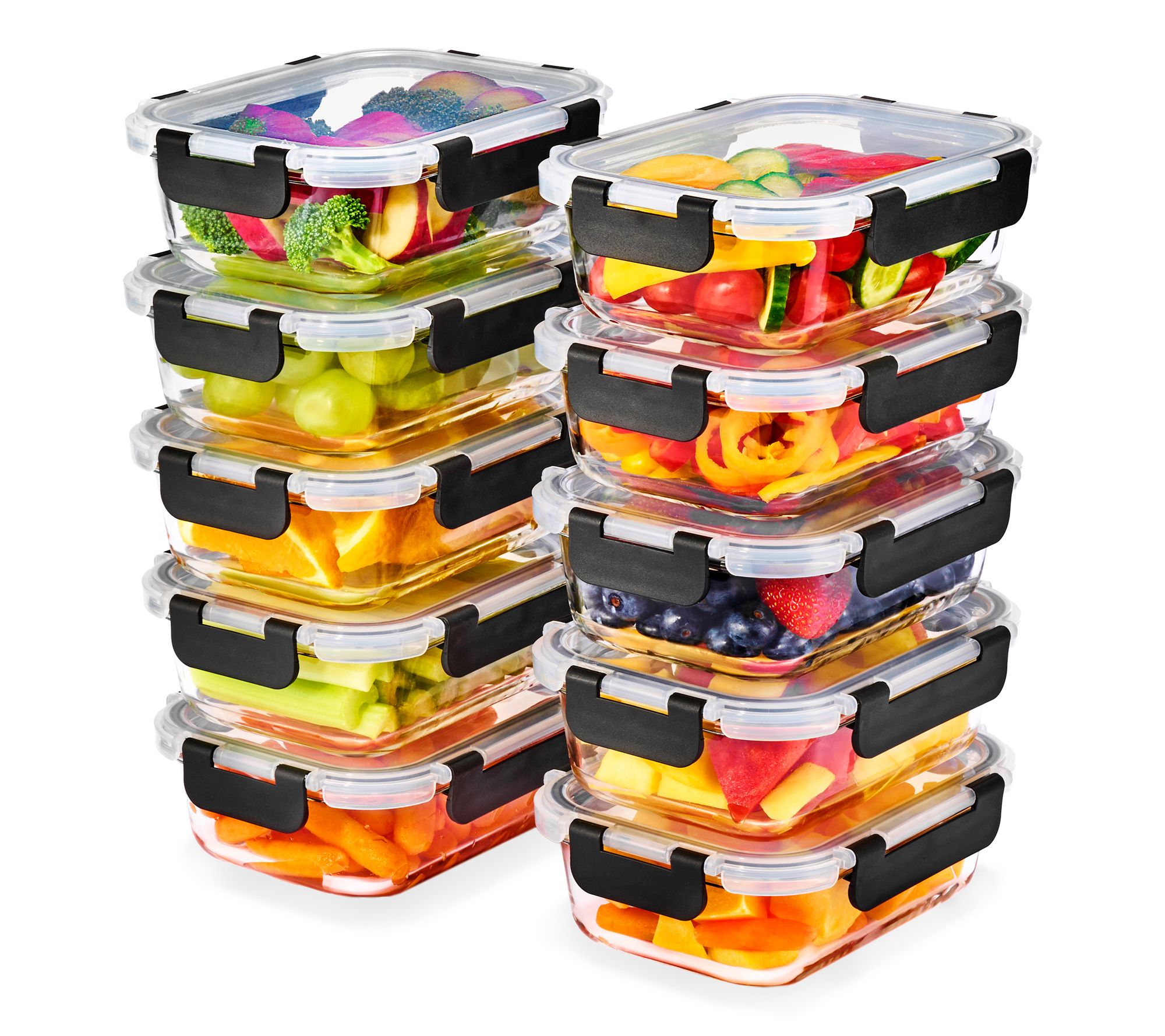 Sorbus Glass Meal Prep Containers with AirtightLids 10-Pack - QVC.com