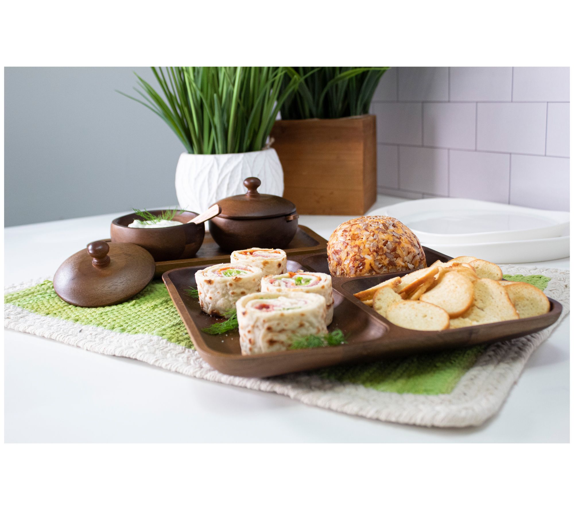 BergHOFF Acacia Square Wooden Tray - QVC.com