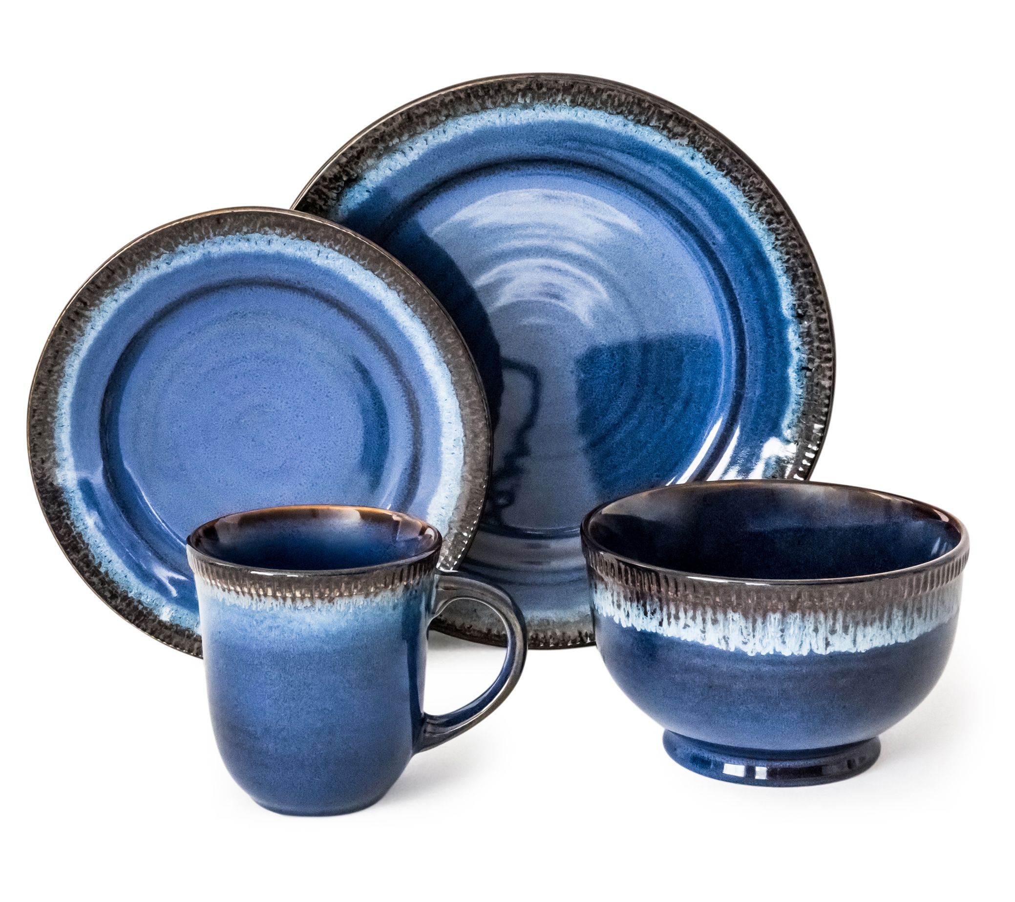 overandback Roswell 16-Piece Reactive Dinnerware Set - QVC.com