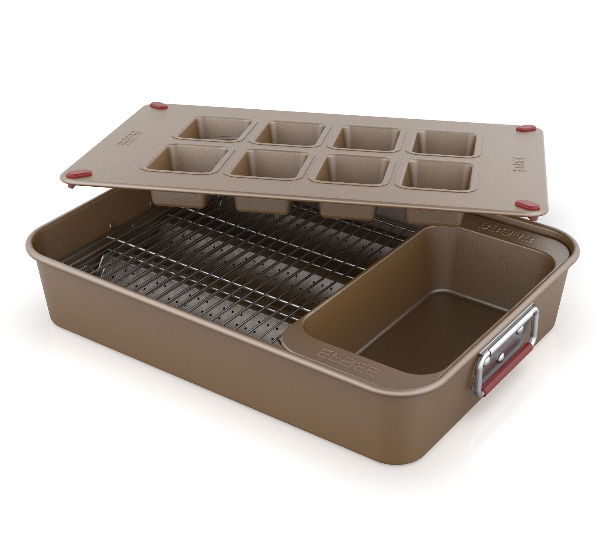 Elbee Home 8-Piece Nonstick Space Saving BreadBaking Pan Set - QVC.com