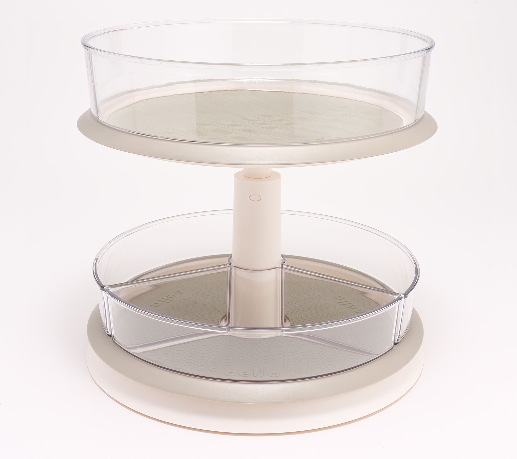 "As Is" Cella 2-Tier Adjustable Turntable w/ Divider Bins - QVC.com