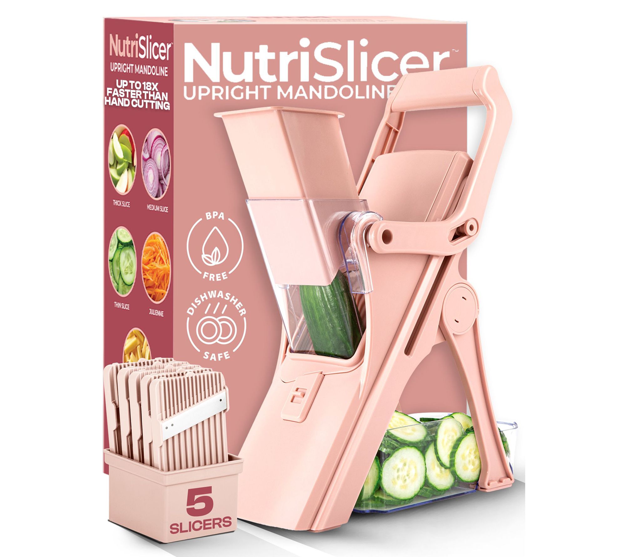 NutriSlicer 5-in-1 Standing Upright Multifunctional Mandoline - QVC.com