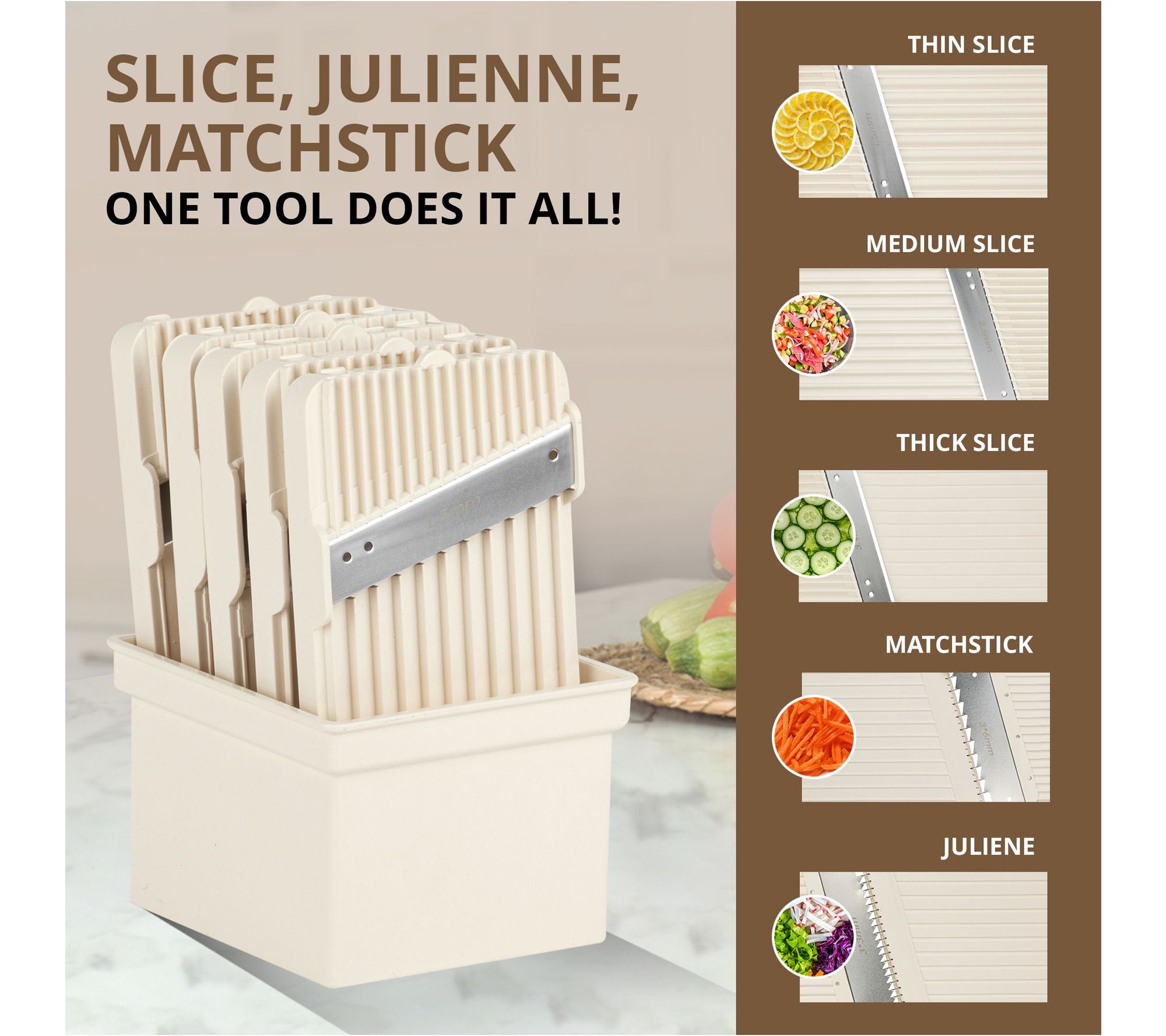 NutriSlicer 5-in-1 Standing Upright Multifunctional Mandoline - QVC.com