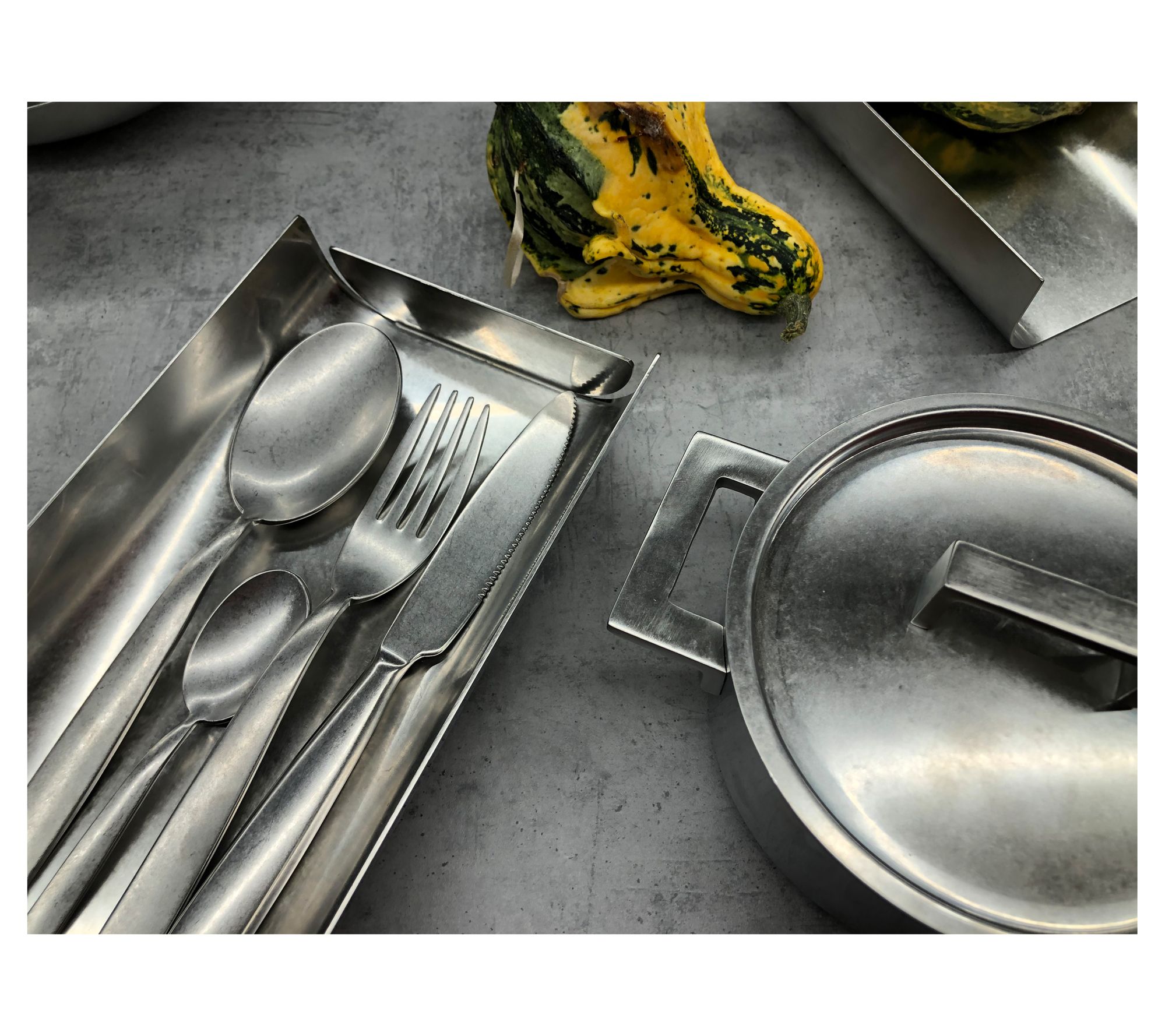 Mepra 10"Dia Dual Handles Attiva Pewter Pot with Lid - QVC.com