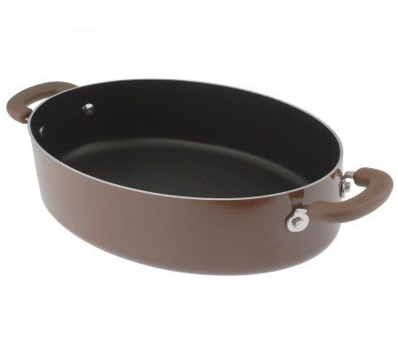 CooksEssentials Hardcoat Enamel II 5 qt. Oval Roasting Pan - QVC.com