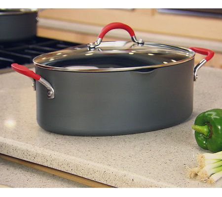 "As Is" Rachel Ray Hard Anodized 8qt. Dishwasher Safe Oval Pasta Pot ...