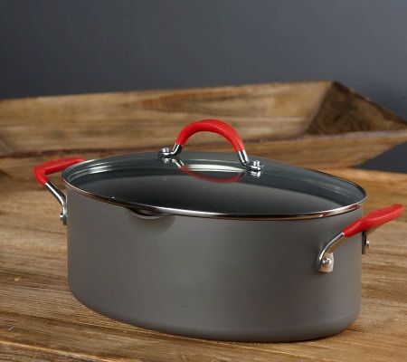"As Is" Rachel Ray Hard Anodized 8qt. Dishwasher Safe Oval Pasta Pot ...