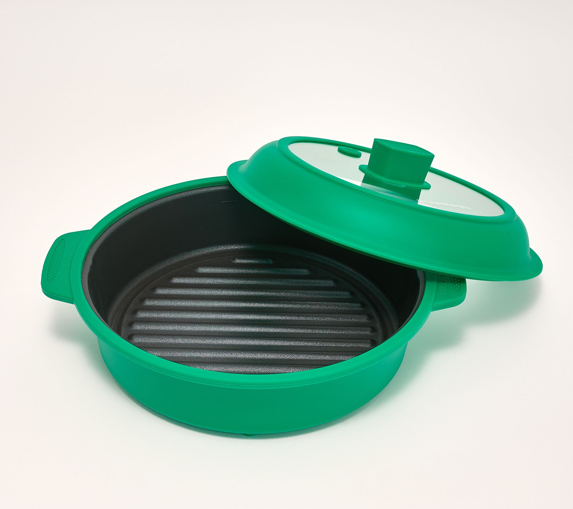 Prepology 9" Microwave Grill Pan w/ Silicone & Glass Lid - QVC.com