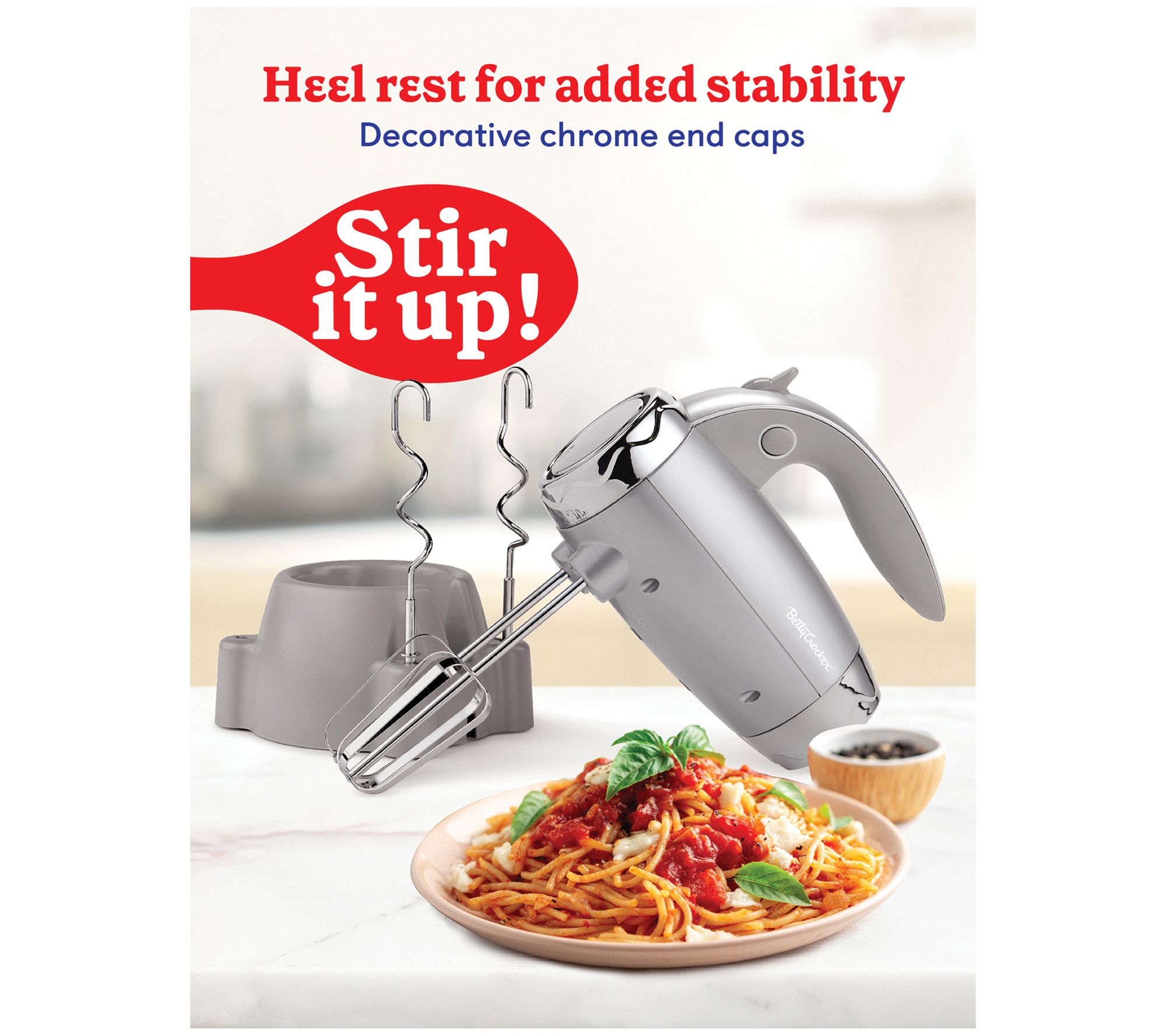 Betty Crocker 7-Speed Electric Power Up Hand Mixer with Stand - QVC.com