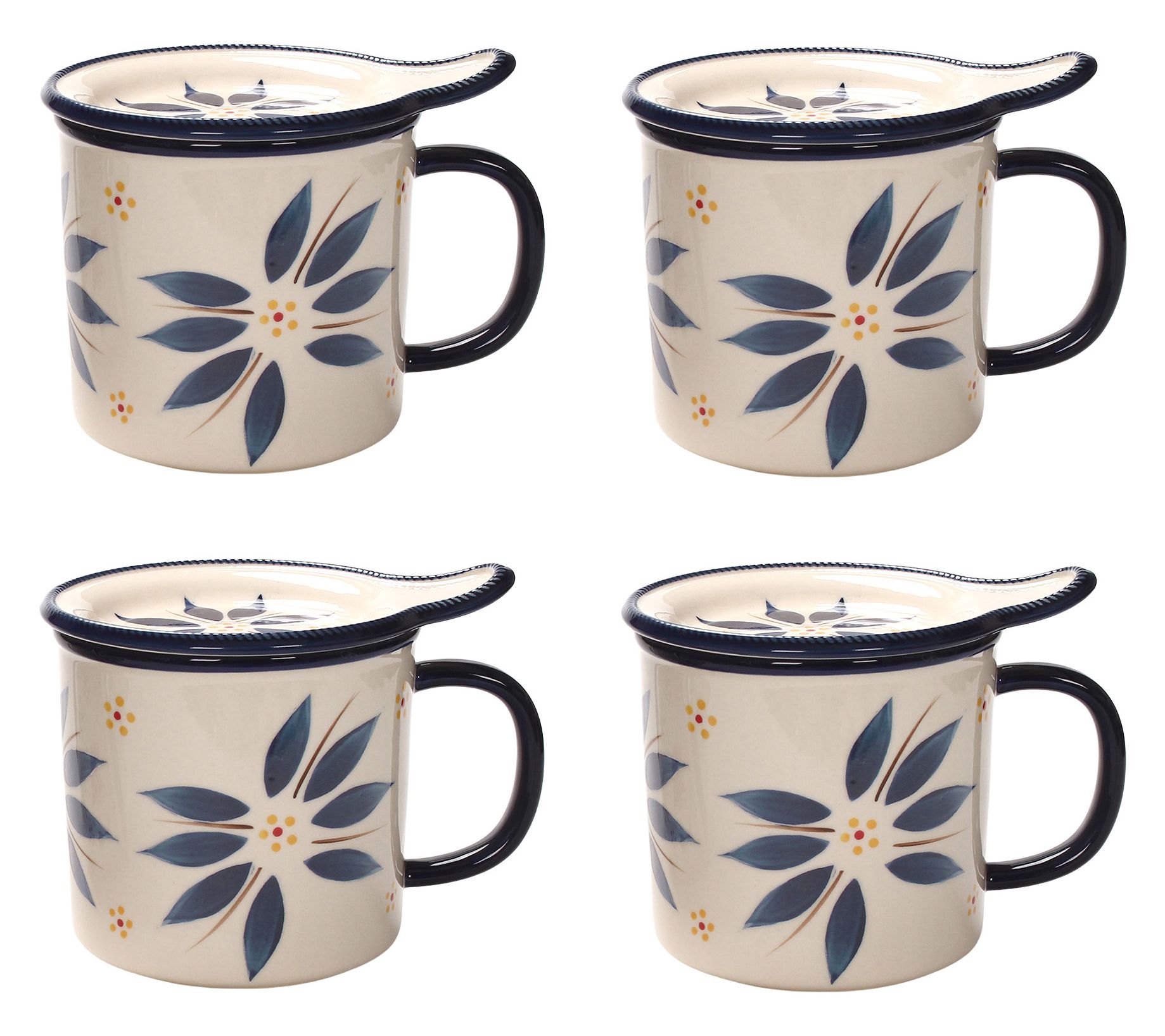 Temp-tations Old World Set of (4) 24-oz Mega Mugs with Lid-Its - QVC.com