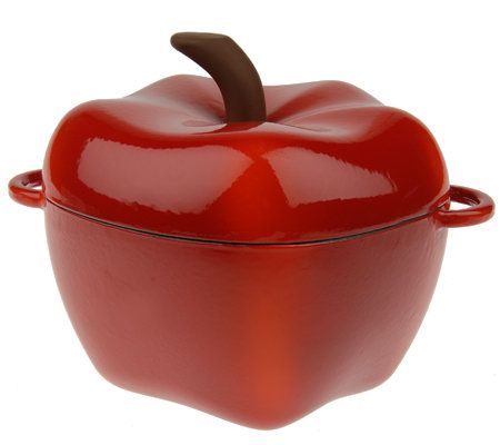 Technique Enameled Cast Iron 2.5 qt Red Apple Pot w/Trivet - QVC.com