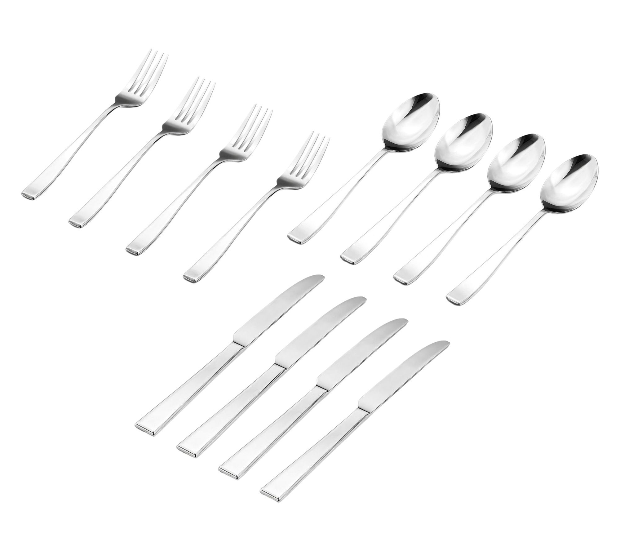 Godinger Set of 12 Chisel Matte 18/0 SS Flatware, Serves 4 - QVC.com