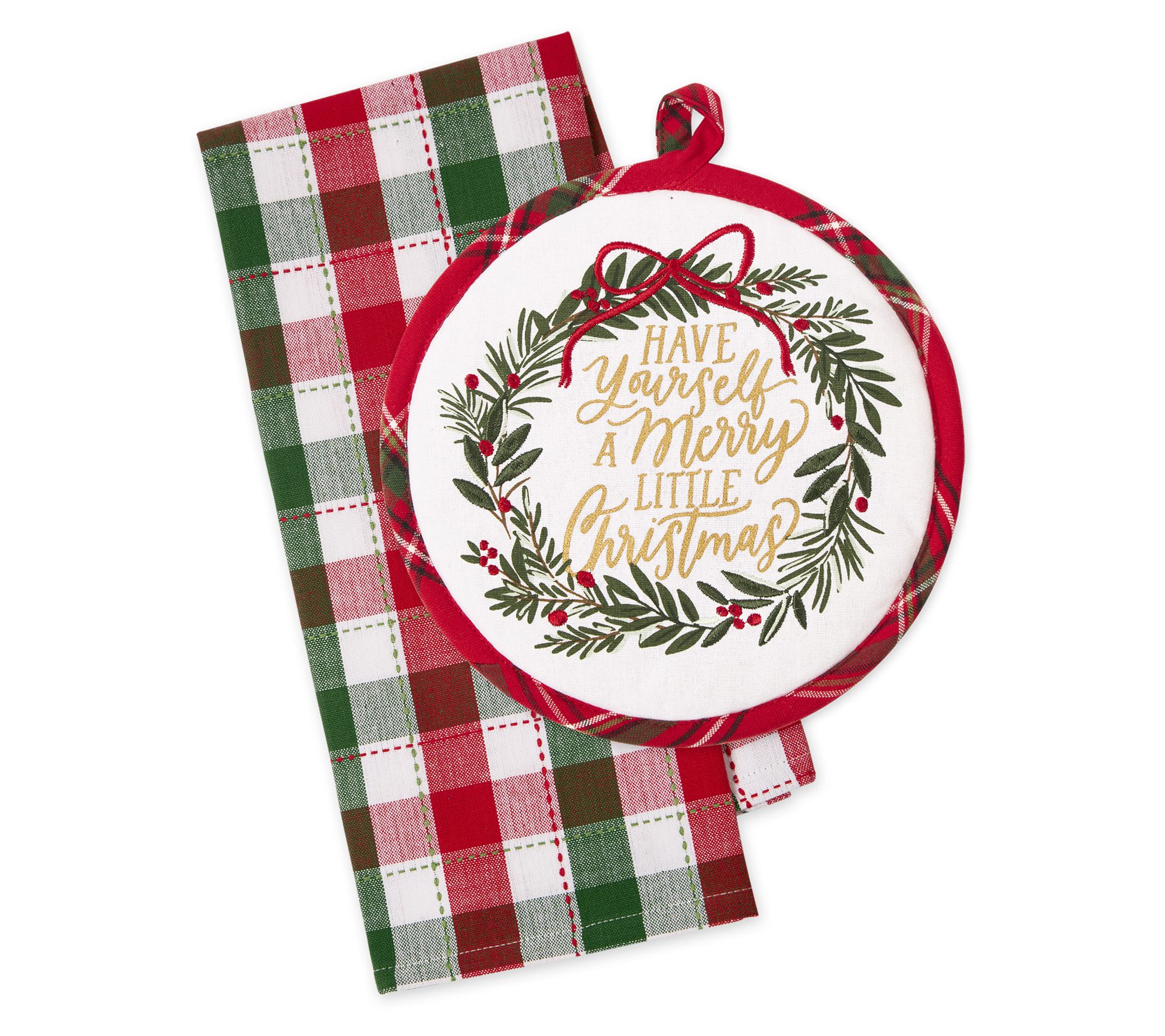 Design Imports Merry Little Christmas PotholderGift Set - QVC.com