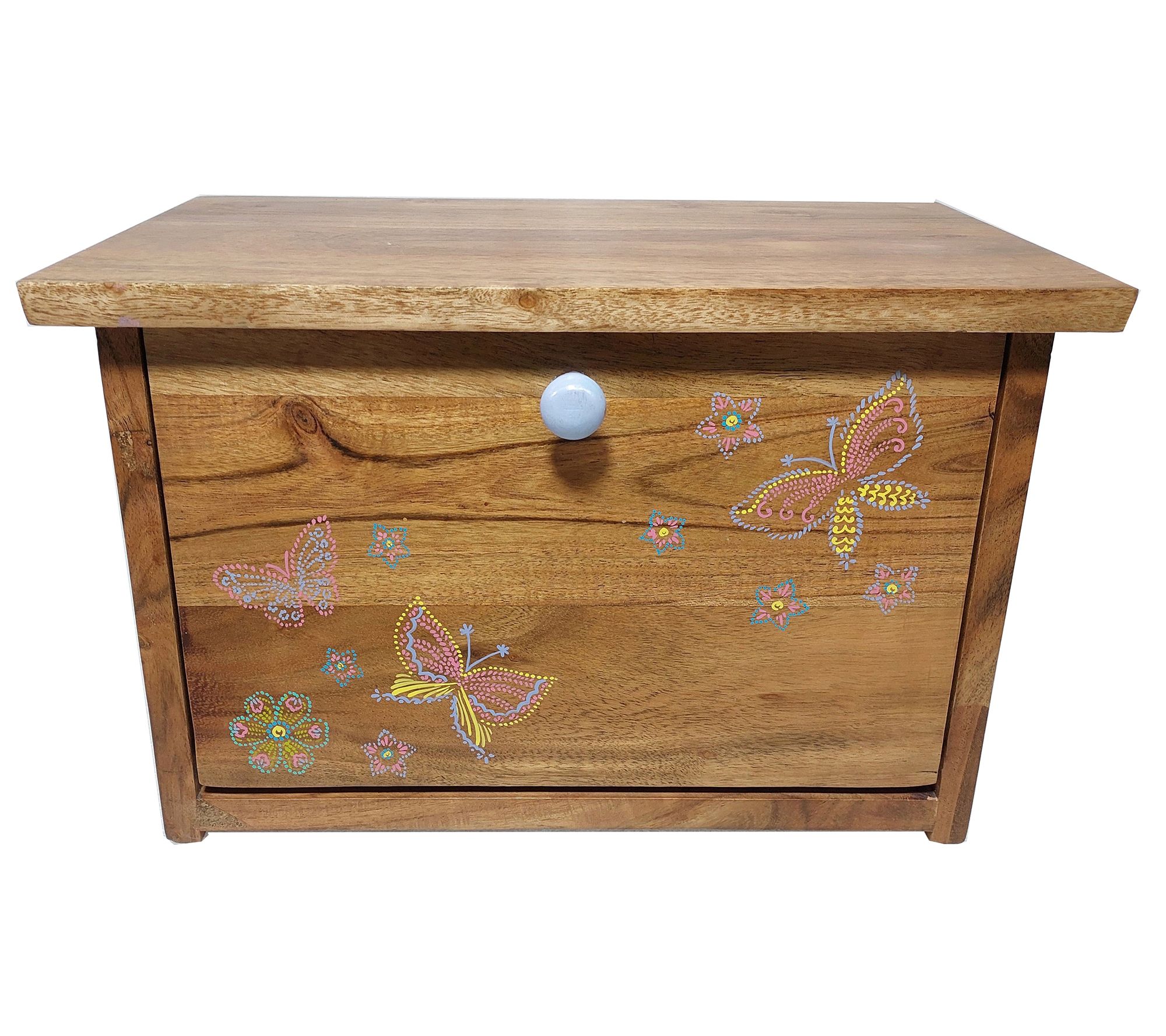 "As Is" Temp-tations Wooden Bread Box with Decal Print - QVC.com