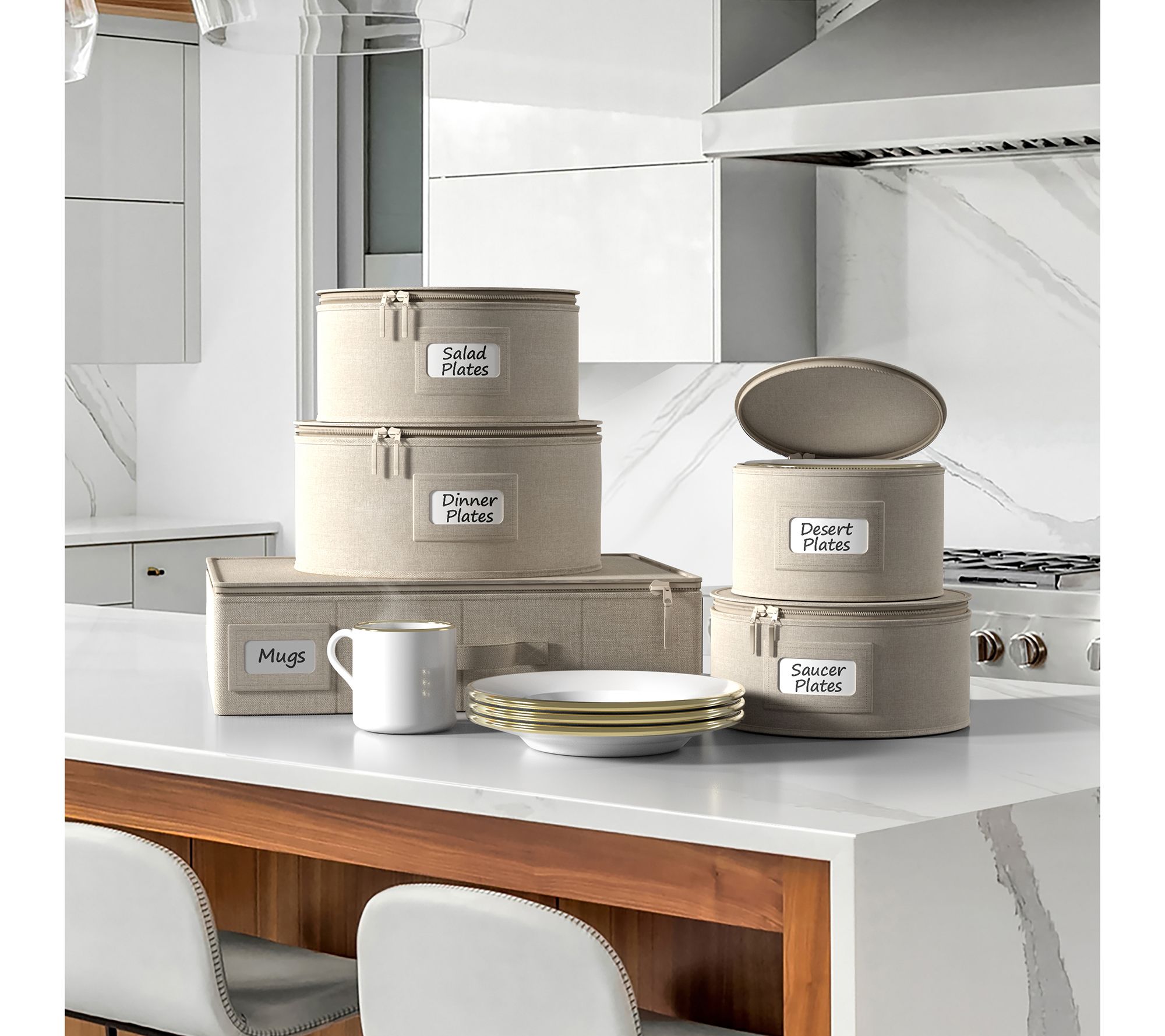 Sorbus 5pk Storage Containers Hard Shell Cup &Dish Case Set - QVC.com