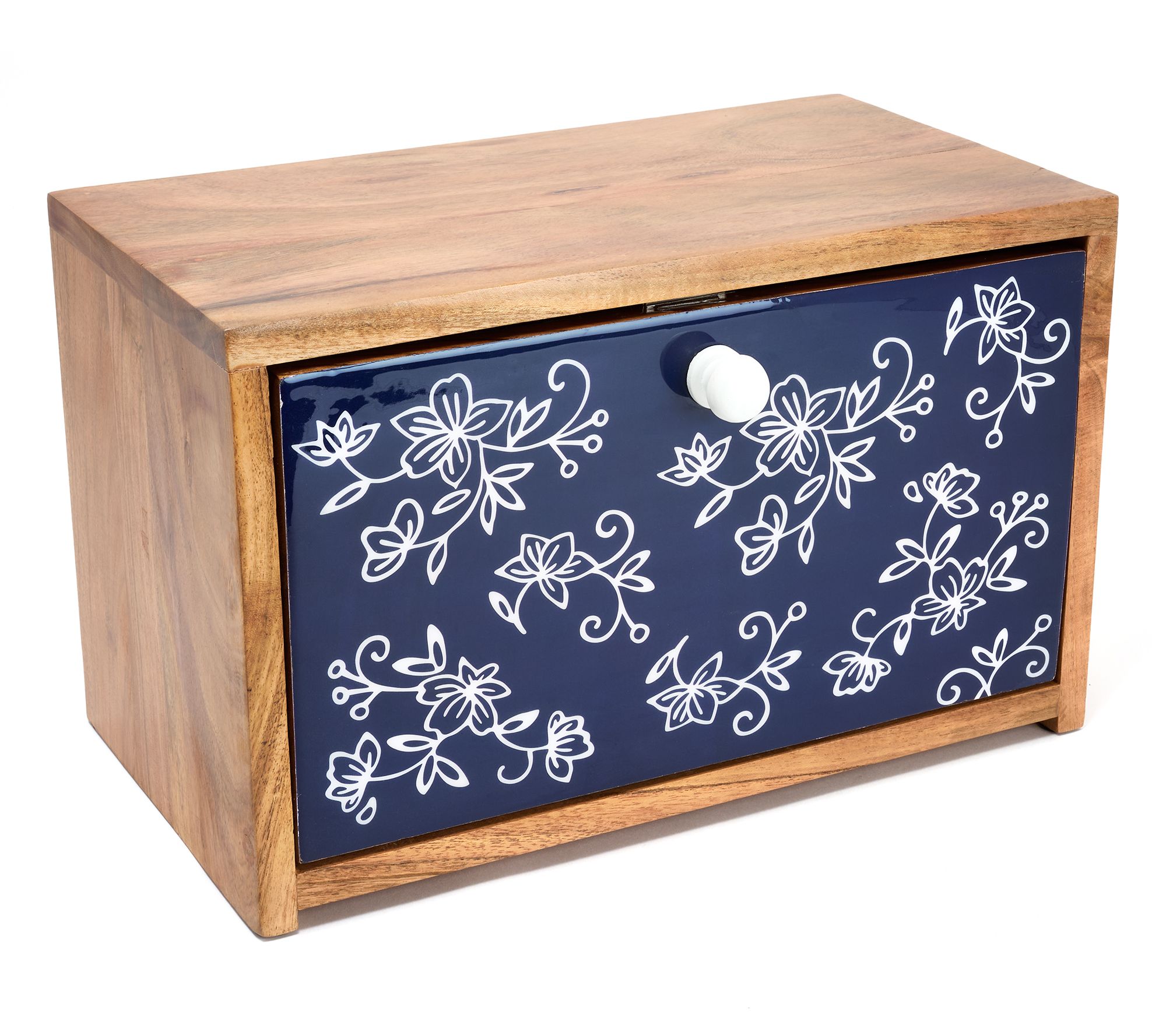 Temp-tations Wooden Bread Box with Decal Print - QVC.com