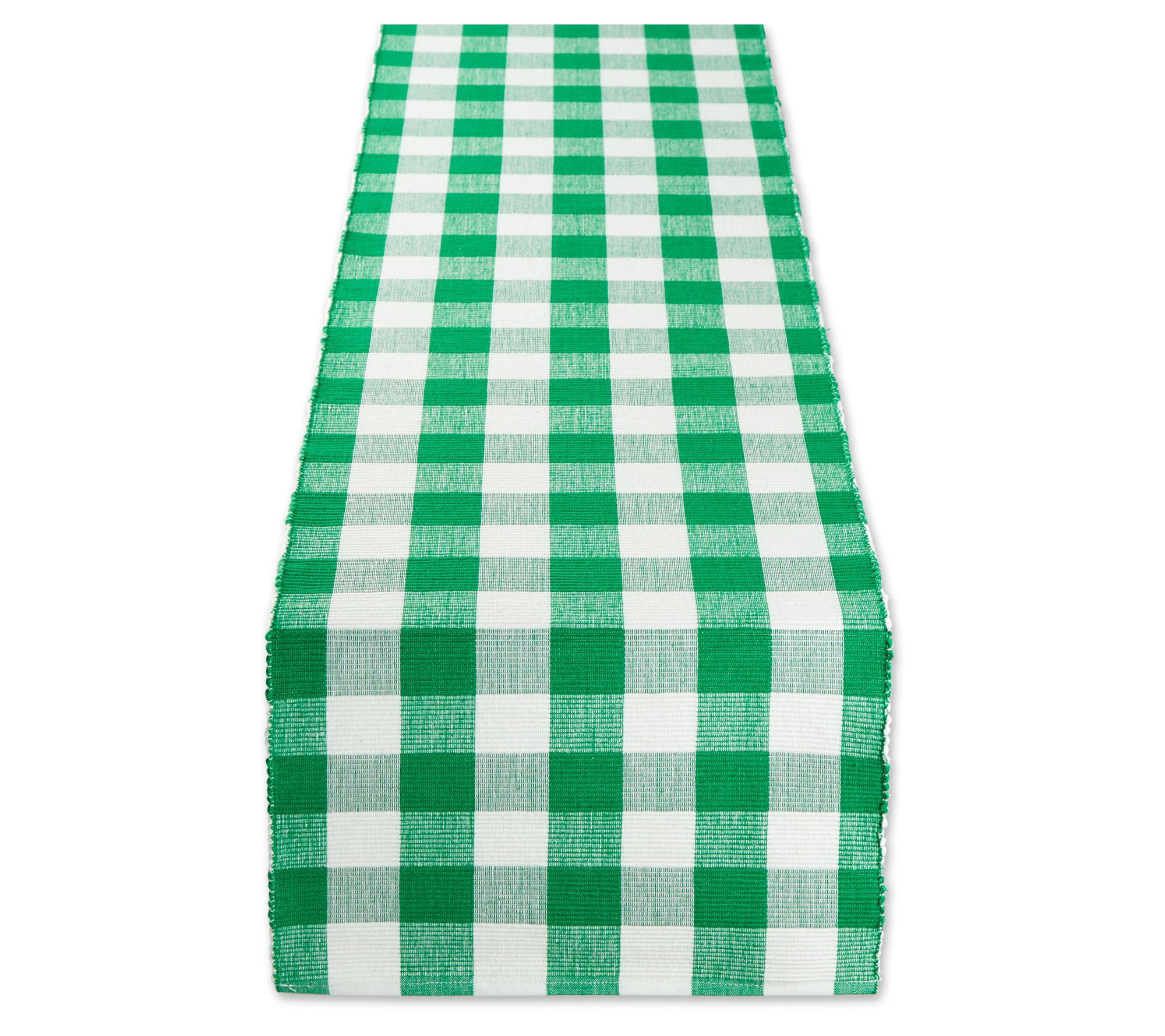 Design Imports Four Leaf Check Table Runner - QVC.com
