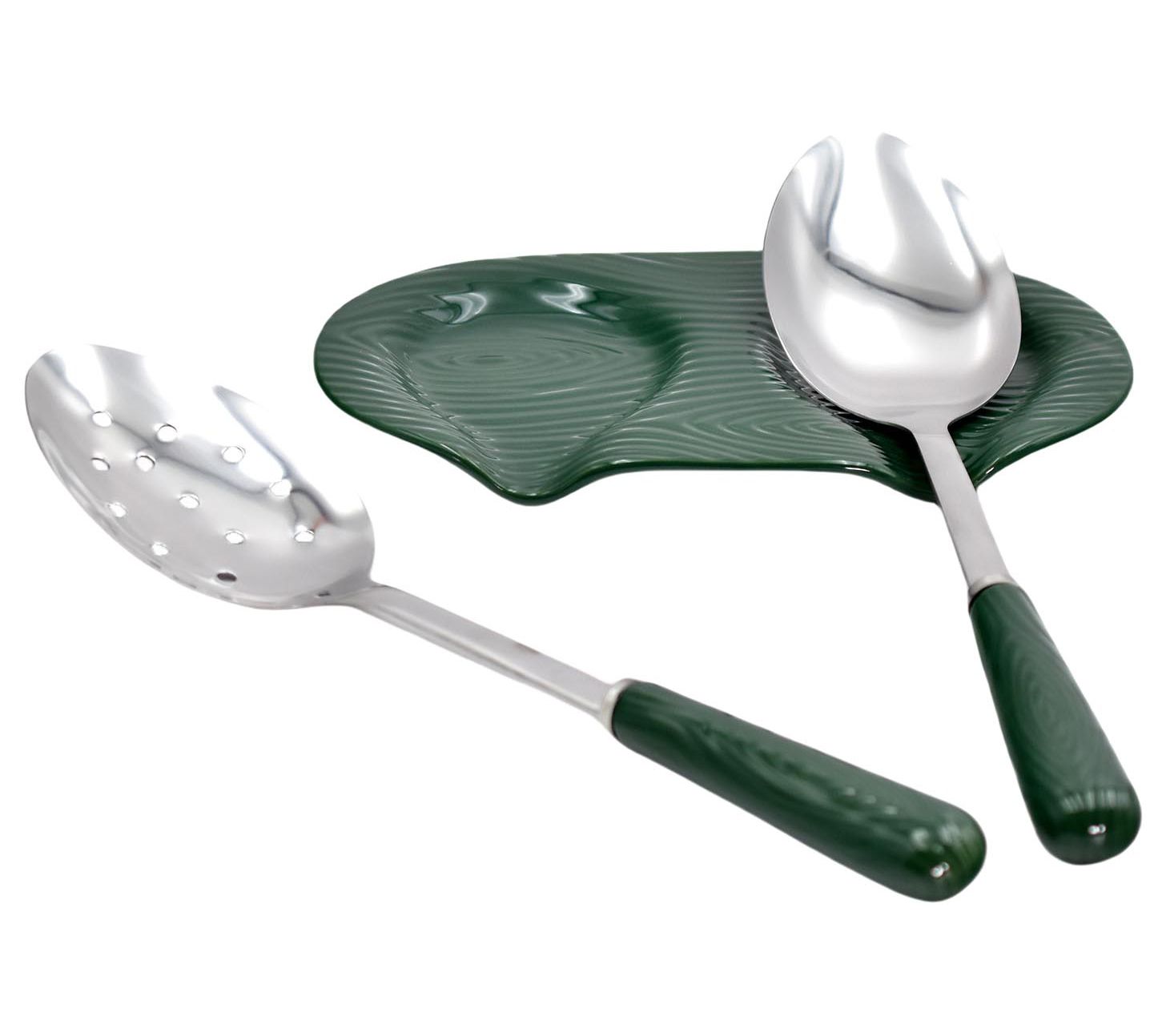 "As Is" Temp-tations Woodland Double Spoon Rest with Metal Spoons - QVC.com