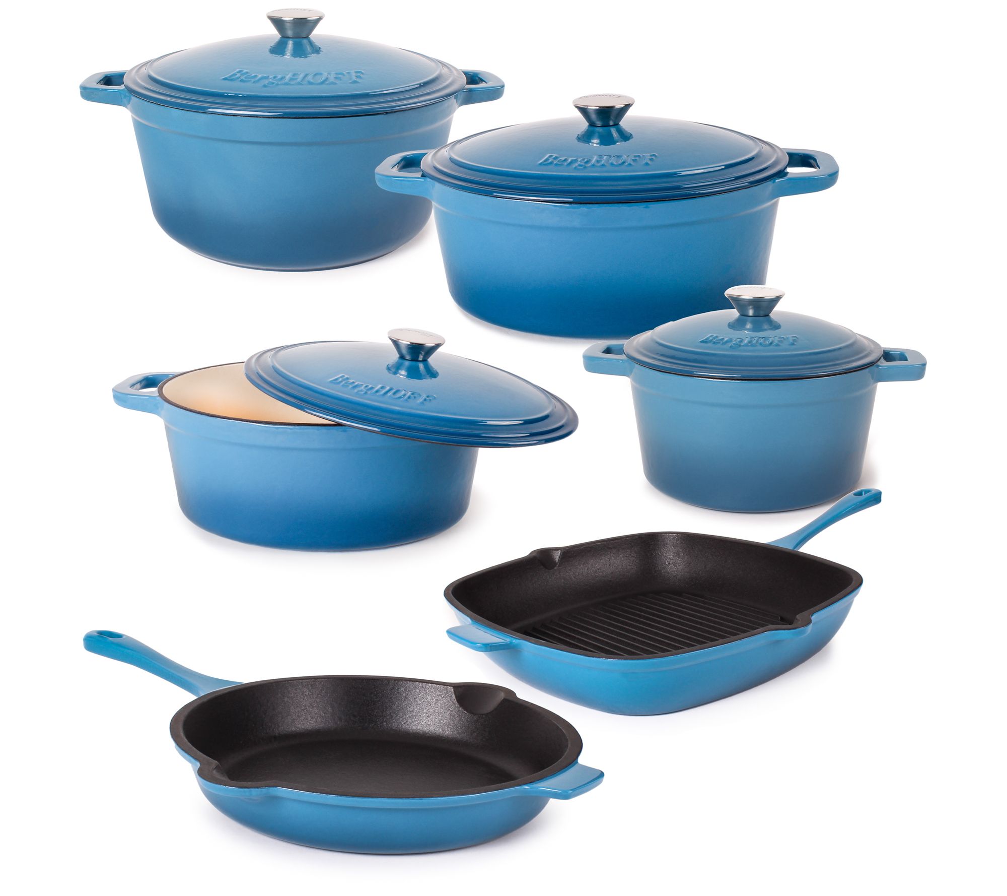 BergHOFF Neo 10-Piece Cast Iron Cookware Set - QVC.com