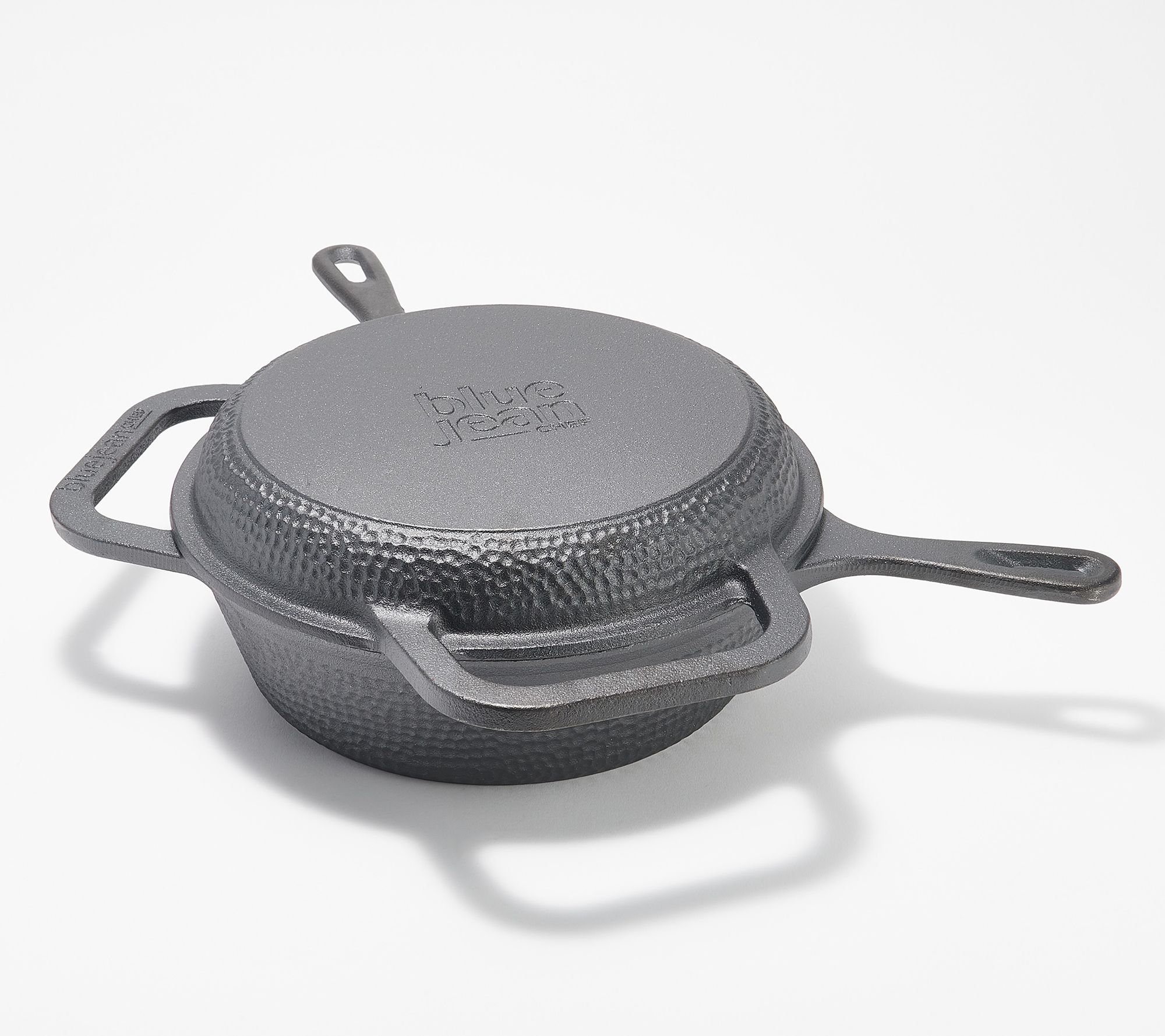 "As Is" Blue Jean Chef Hammered 3-qt Cast Iron Combo Cooker - QVC.com
